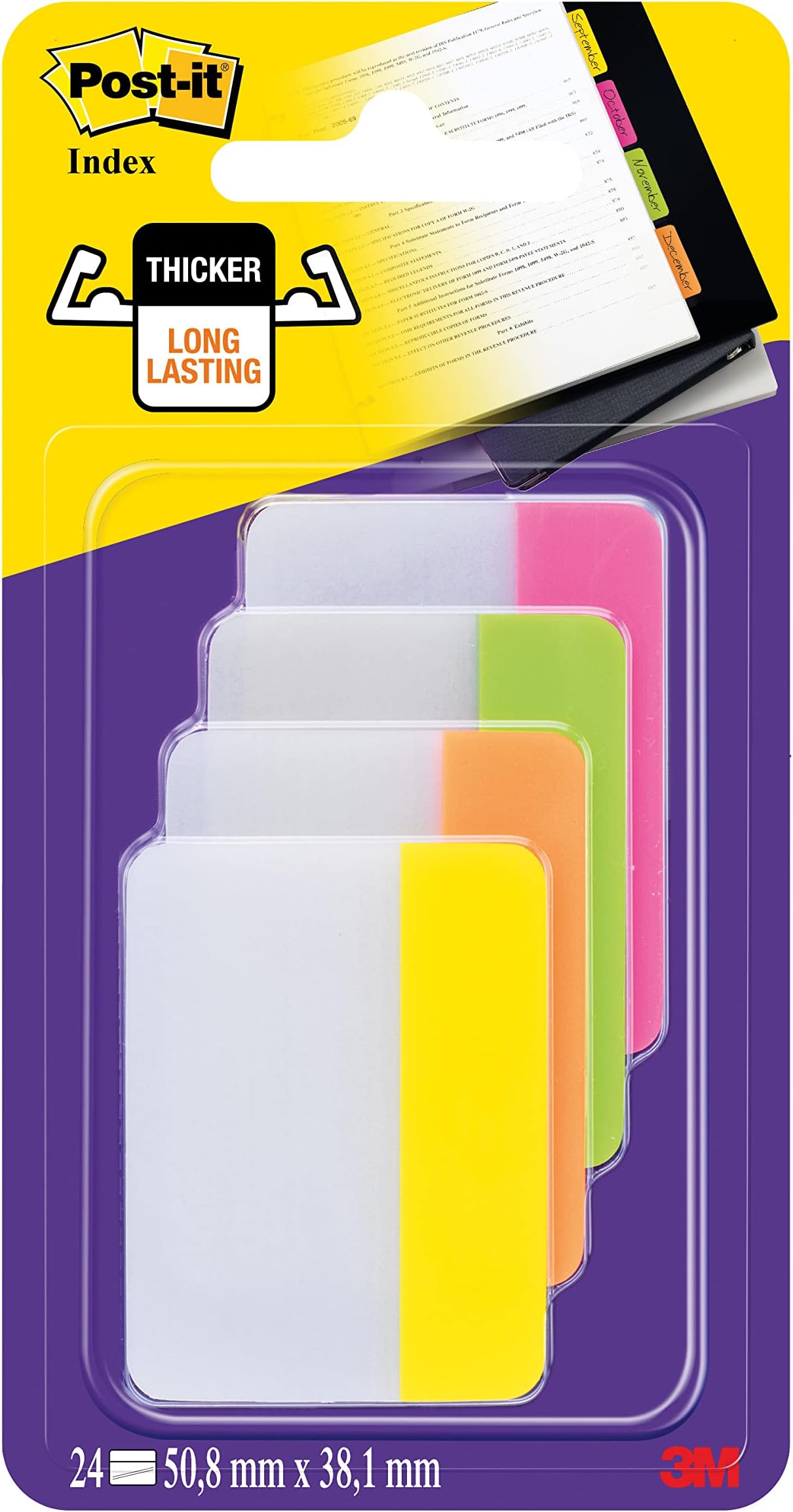 Post-It 2x1.5 inch Durable Filing Tab - Assorted Colours : Amazon.co.uk ...