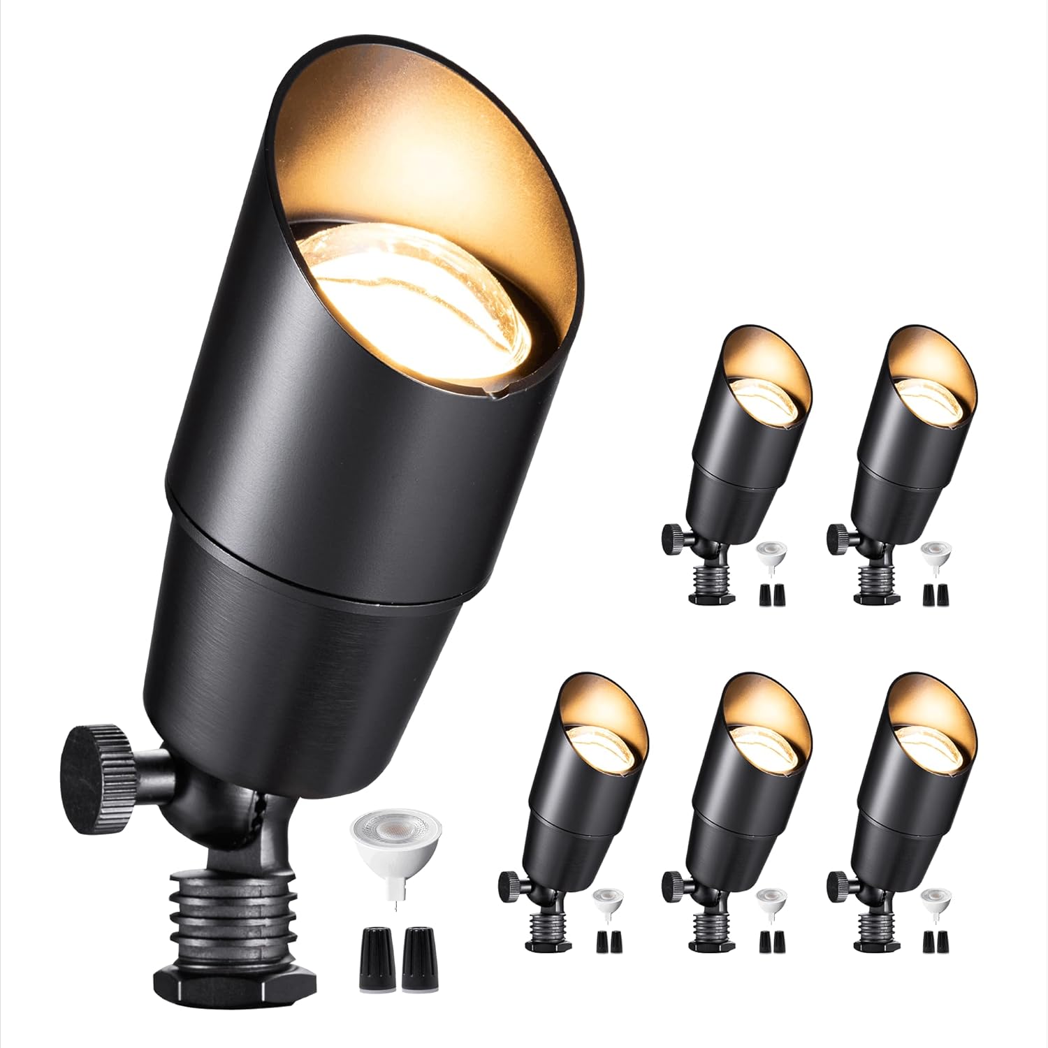 Gardenreet Solid Brass Spot Lights - Black Low Voltage Landscape ...