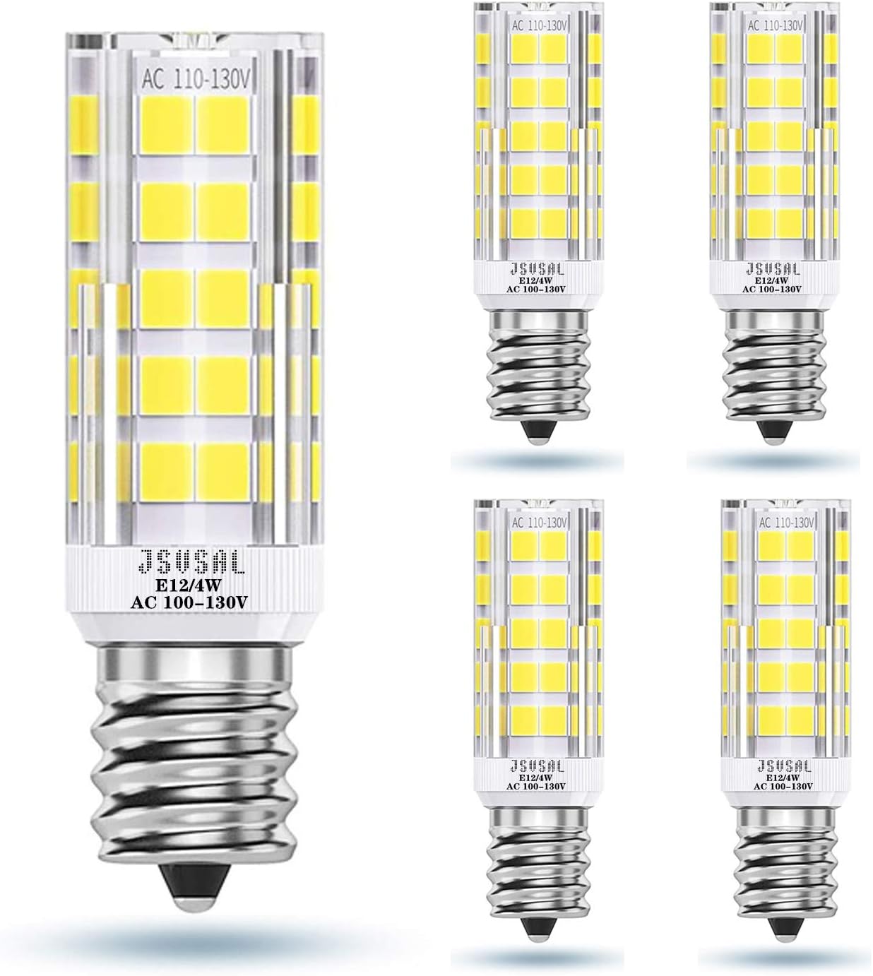 JSVSAL (4-Pack E12 LED Bulb 4W Equivalent to 30/40W Halogen Bulb, T3/T4 ...