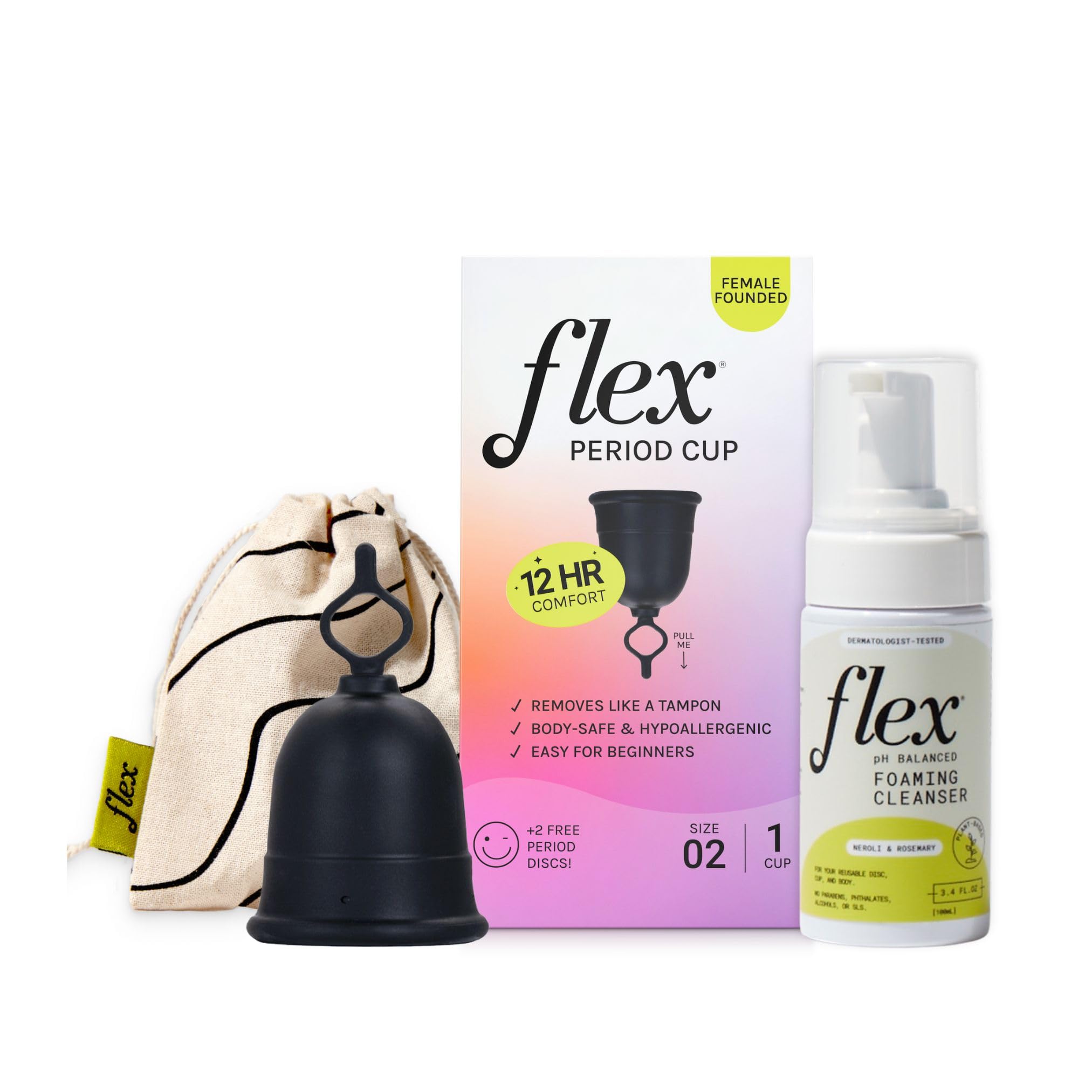 Amazon.com: Flex Cup Starter Kit (Full Fit - Size 02) Bundle | Reusable ...