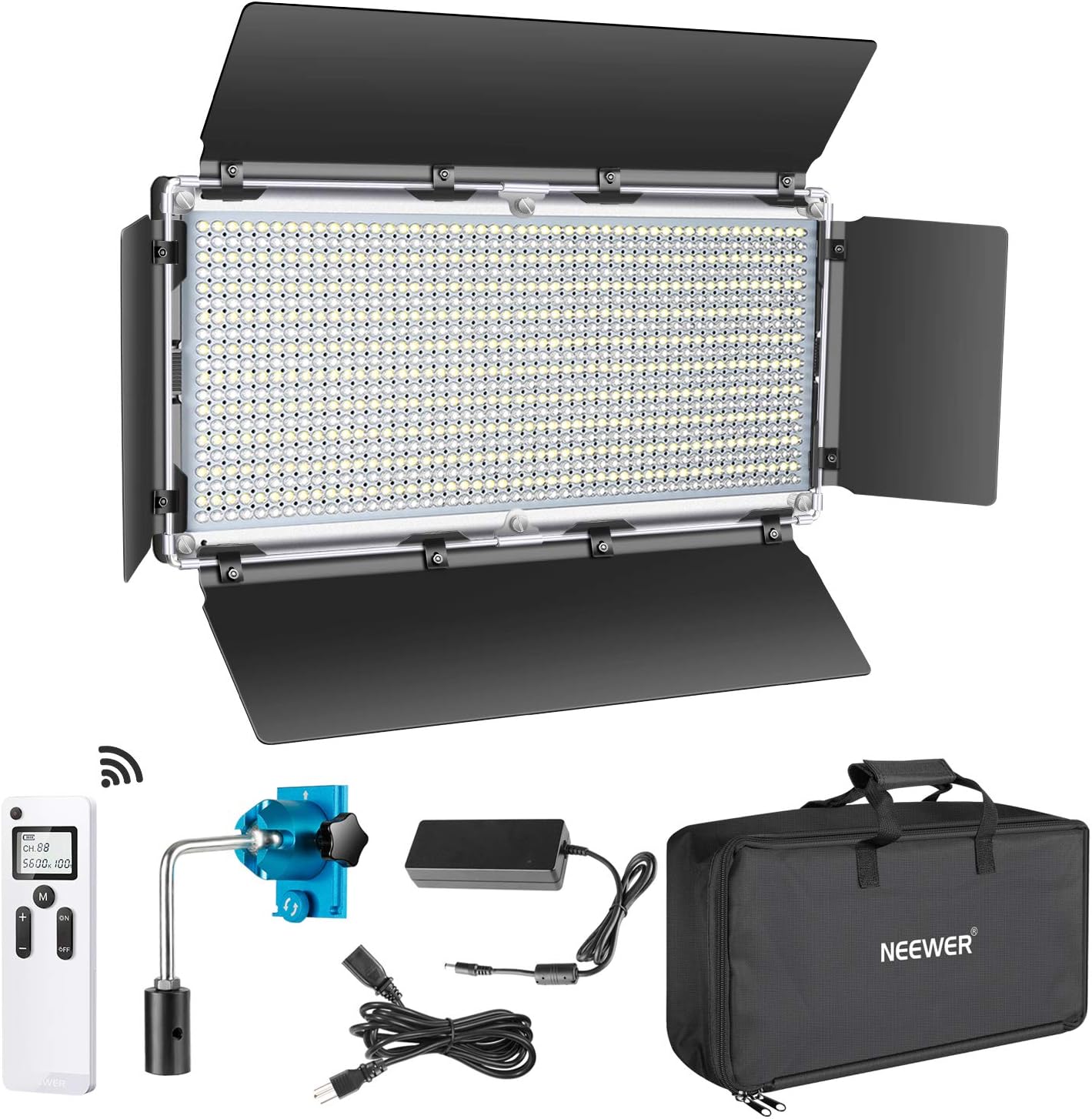 Amazon.com : Neewer Advanced 2.4G 960 LED Video Light with Barndoor ...