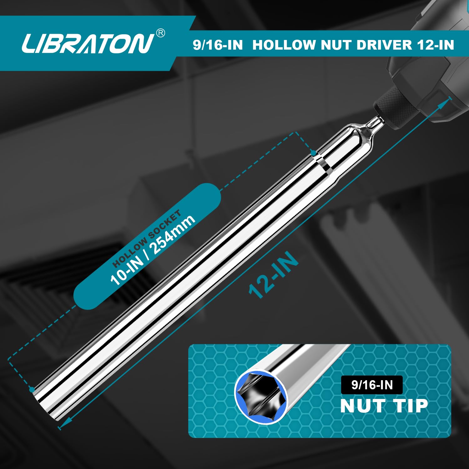 Snapklik.com : Libraton Hollow Nut Driver,Power Nut Driver Set 9/16,12 ...