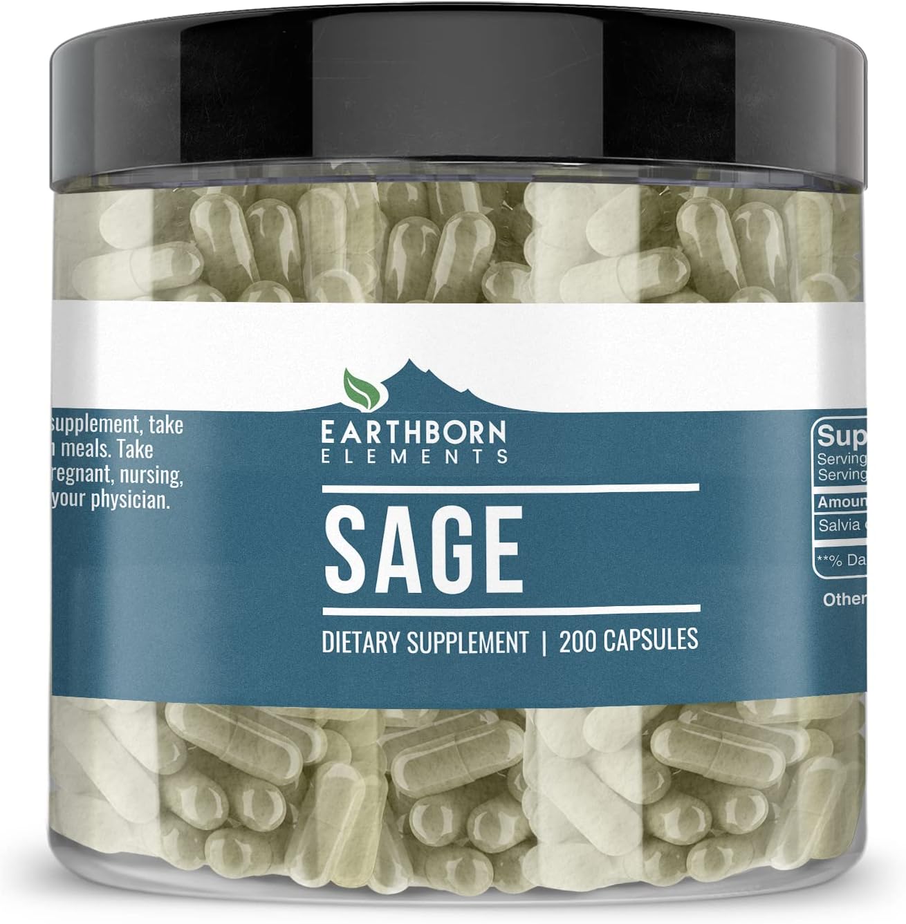 Amazon.com: Earthborn Elements Sage 200 Capsules, Pure & Undiluted, No ...
