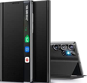 for Samsung Galaxy S25 Ultra Case View Clear Smart Window, with Kickstand for Samsung S25 Ultra ...