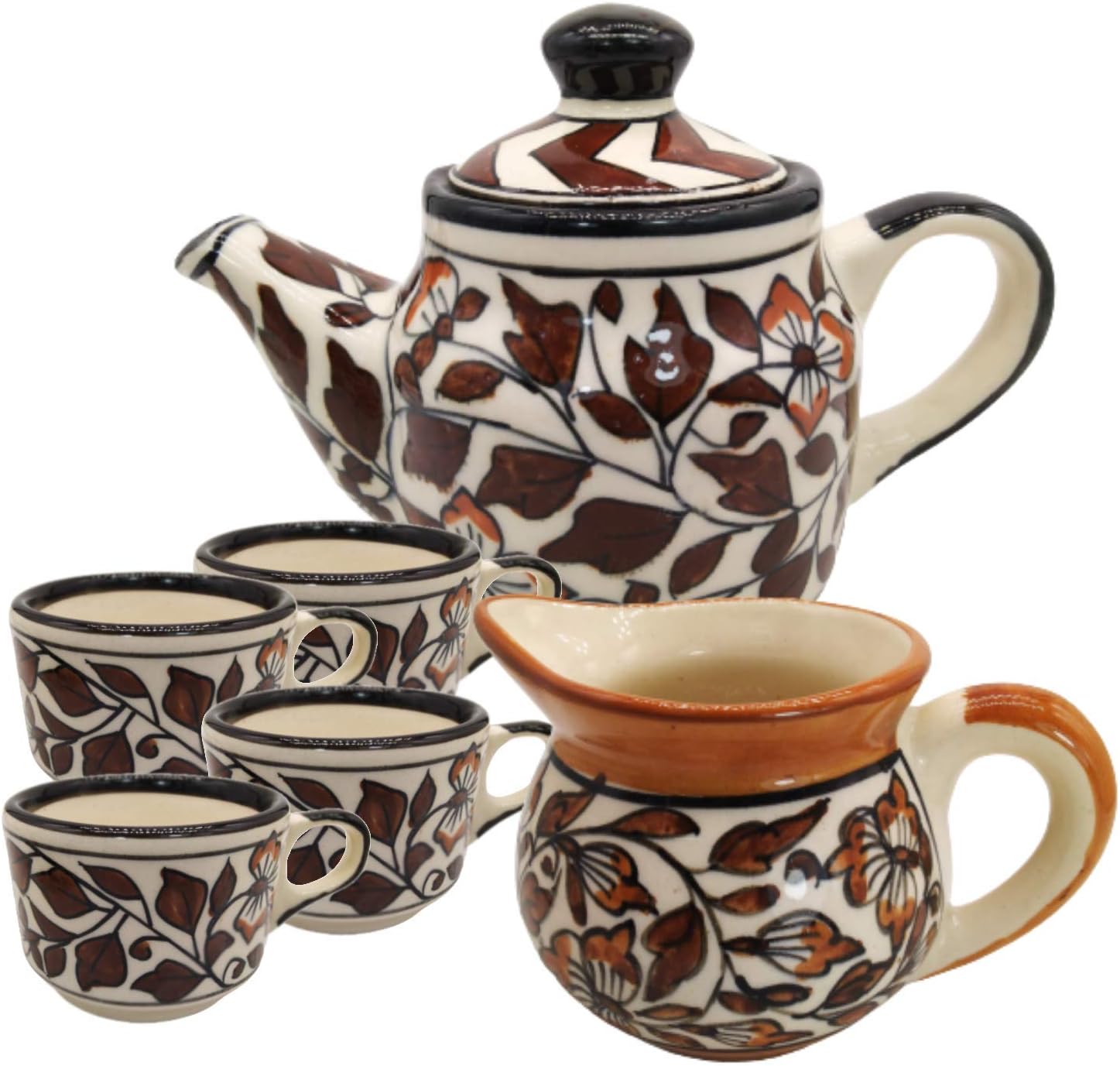 Amazon.com | India Meets India Ceramic Teapot/Serving Kettle, Milk Pot ...