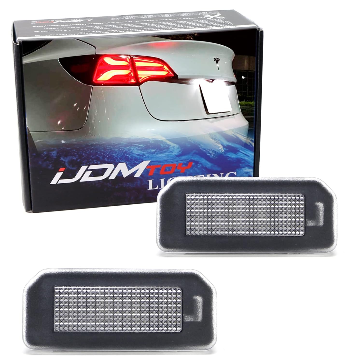 iJDMTOY OEM-Fit 18-SMD Full LED License Plate Light Kit Compatible With ...