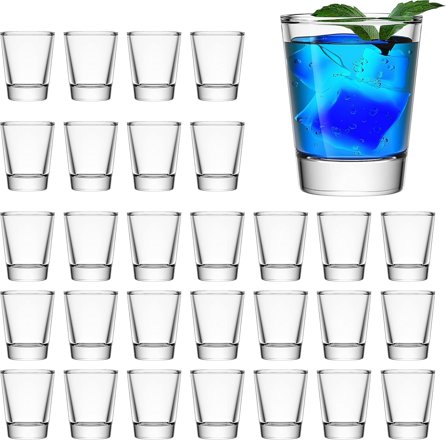 Amazon.com | Mfacoy 30 Pack Shot Glasses Set with Heavy Base, 1.6 oz ...