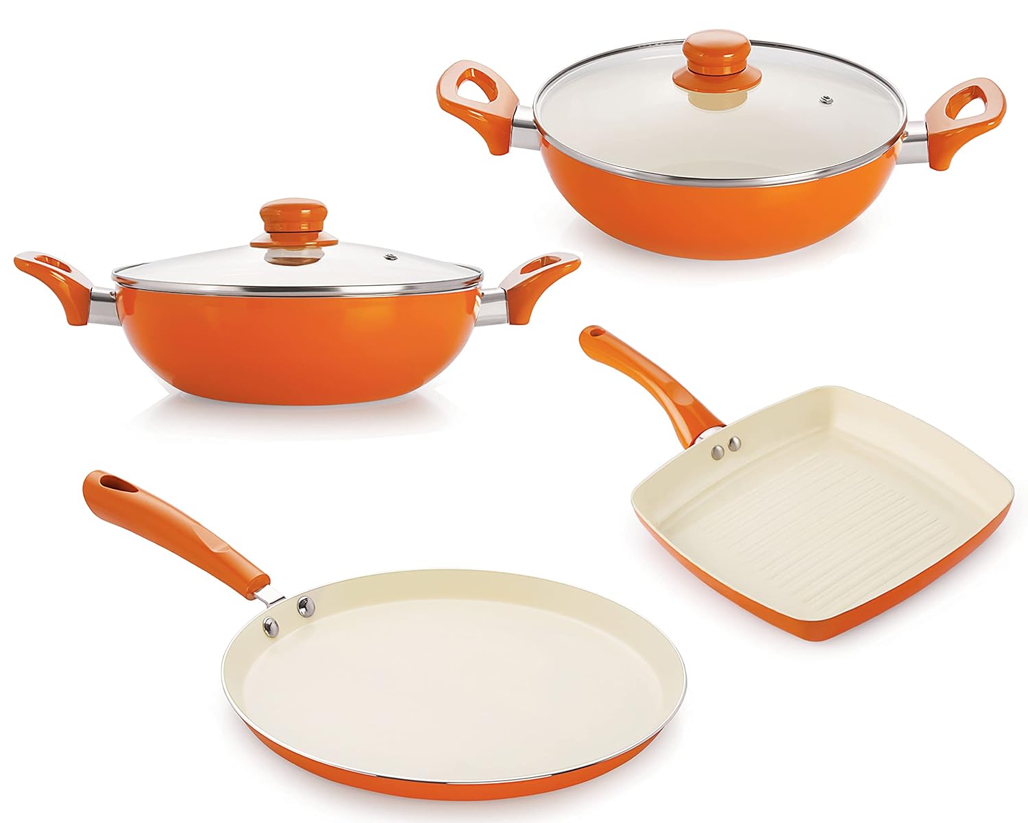Buy Nirlon Premium Ceramic Non-Stick Coated Kitchen Cooking Item Set ...