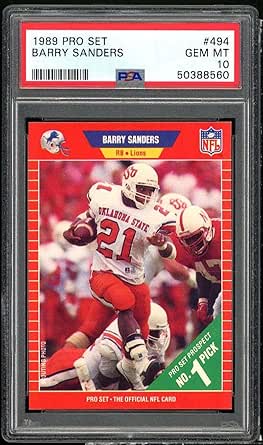 Amazon.com: Barry Sanders Rookie Card 1989 Pro Set #494 PSA 10 ...