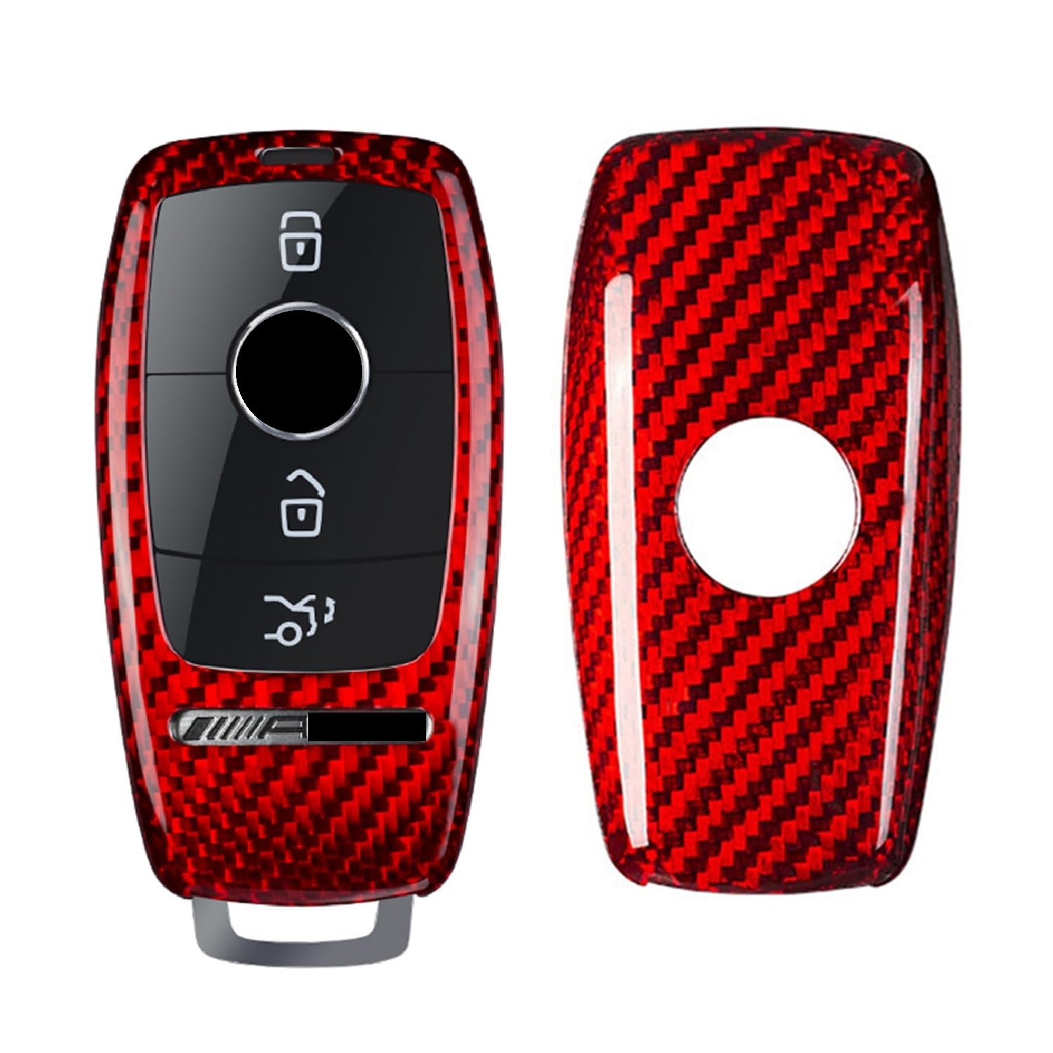 Amazon.com: M.JVisun Genuine Carbon Fiber Key Fob Cover for Mercedes ...