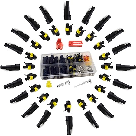 Amazon.com: MUYI 10 Kit 1 Pin Way Waterproof Electrical Plugs 2.5mm ...