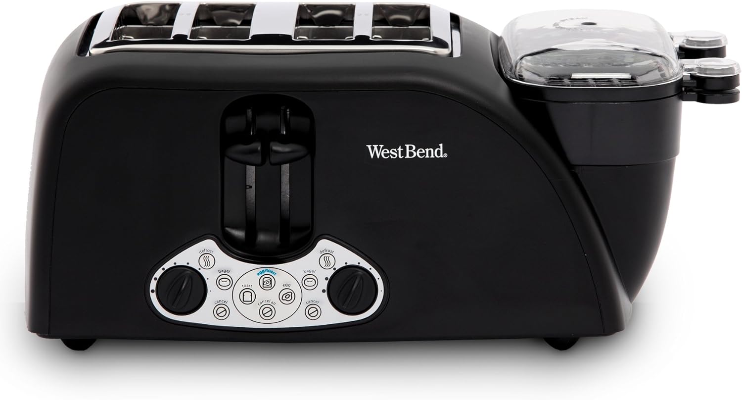 Amazon.com: West Bend TEM4500W Egg & Muffin Toaster, 4-Slice, Black ...