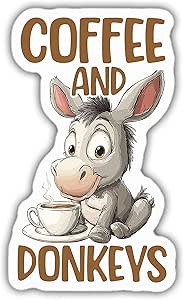 Amazon.com: Donkey Sticker Donkey Lover Decal Cute Animal Coffee and ...