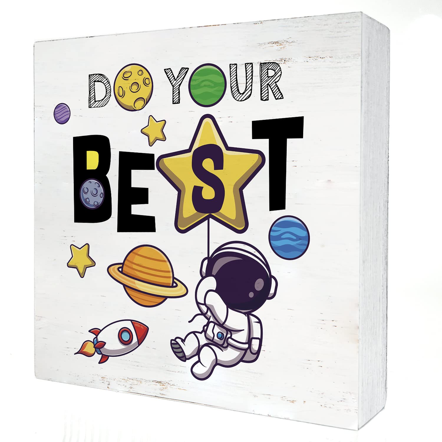 Amazon.com: Inspirational Outer Space Nursery Wood Box Sign Space ...