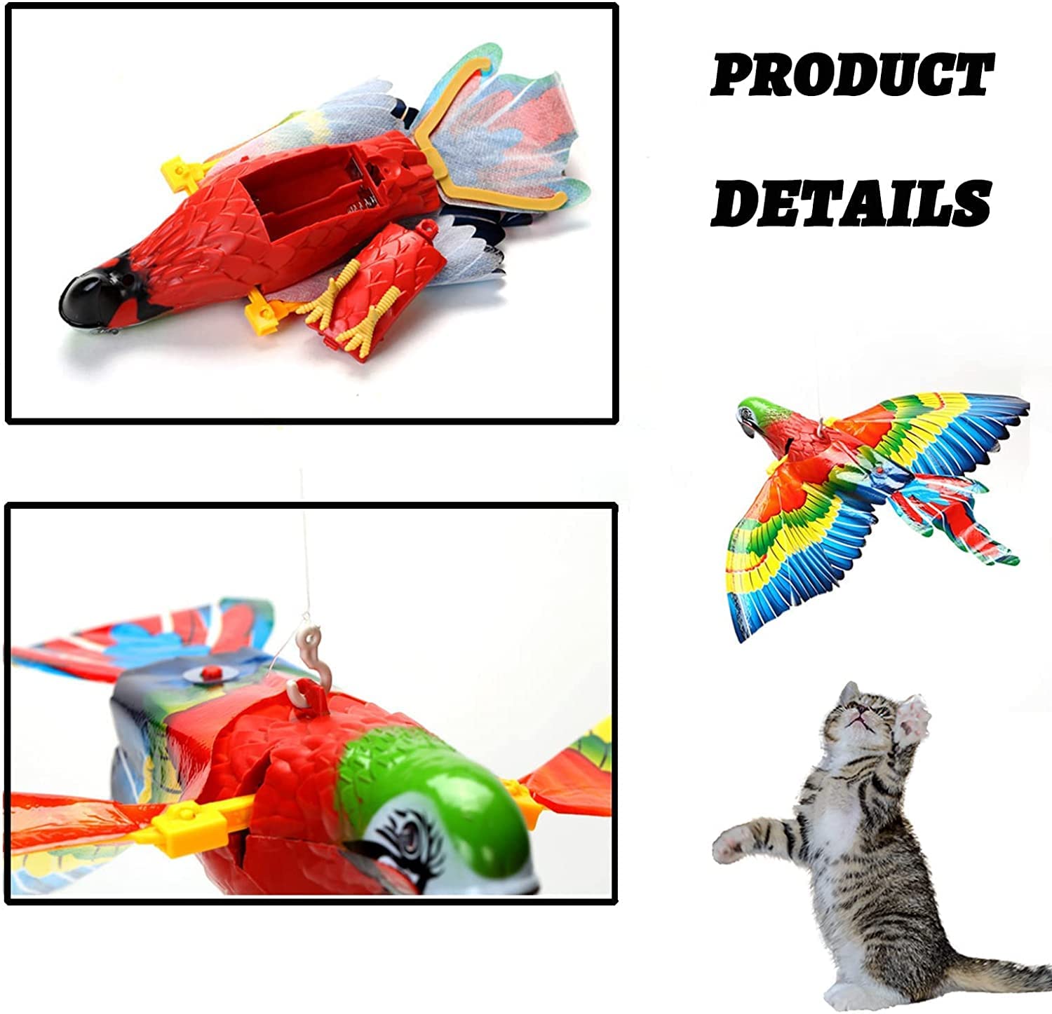 Funny Flying Bird Cat Toy - Simulation Bird Interactive Cat Toy ...