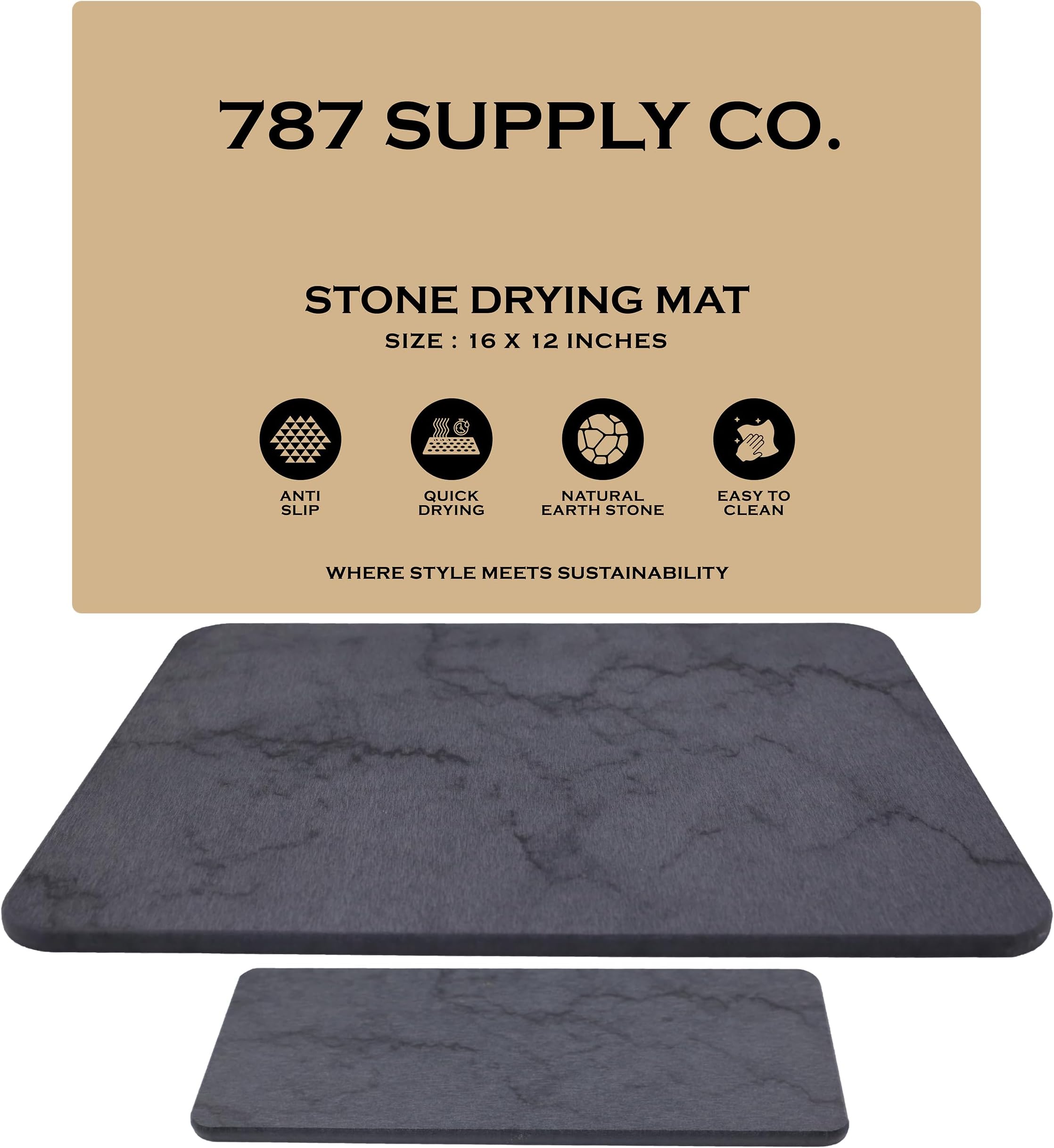 Amazon.com: Momo Lifestyle Stone Dish Drying Mat DryPad 19.7" X 15.7 ...