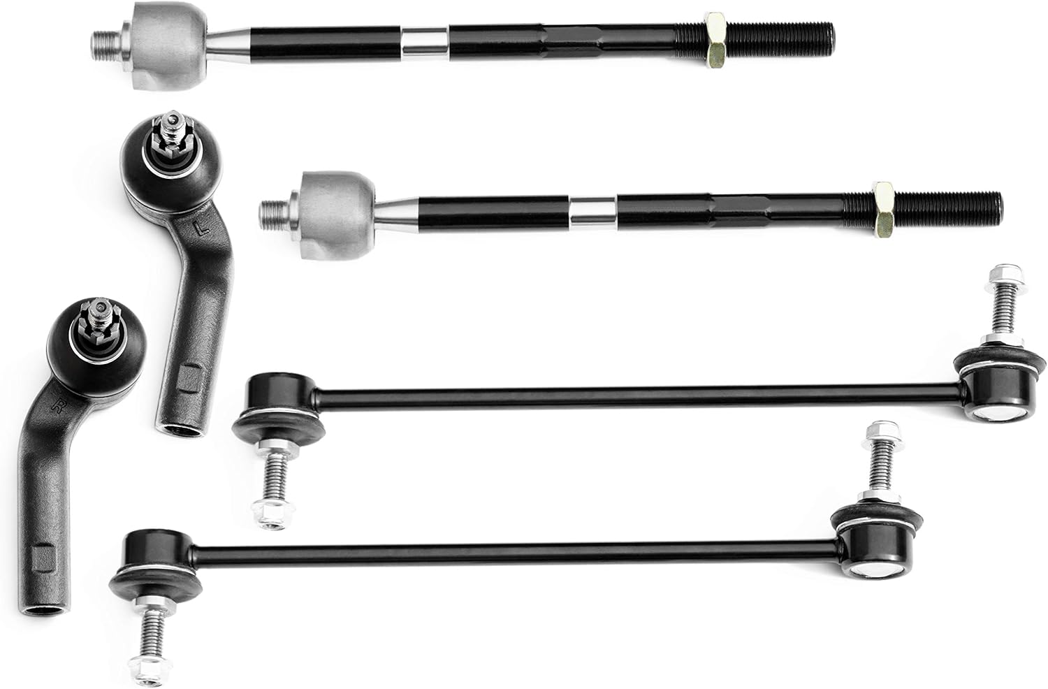 6PC Inner Outer Front Tie Rod Sway Bar Link Suspension Kit For Ford C