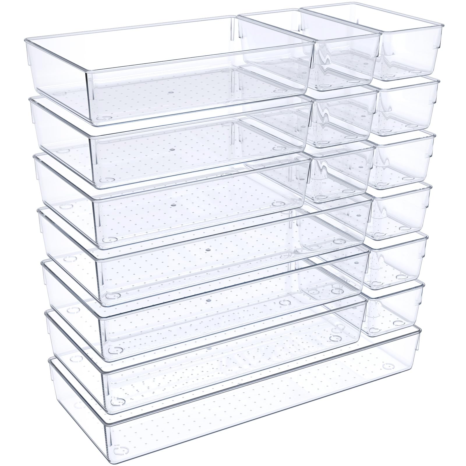 Amazon.com: CERMENK 16 Pack Large Drawer Organizer Set, Bathroom Drawer ...