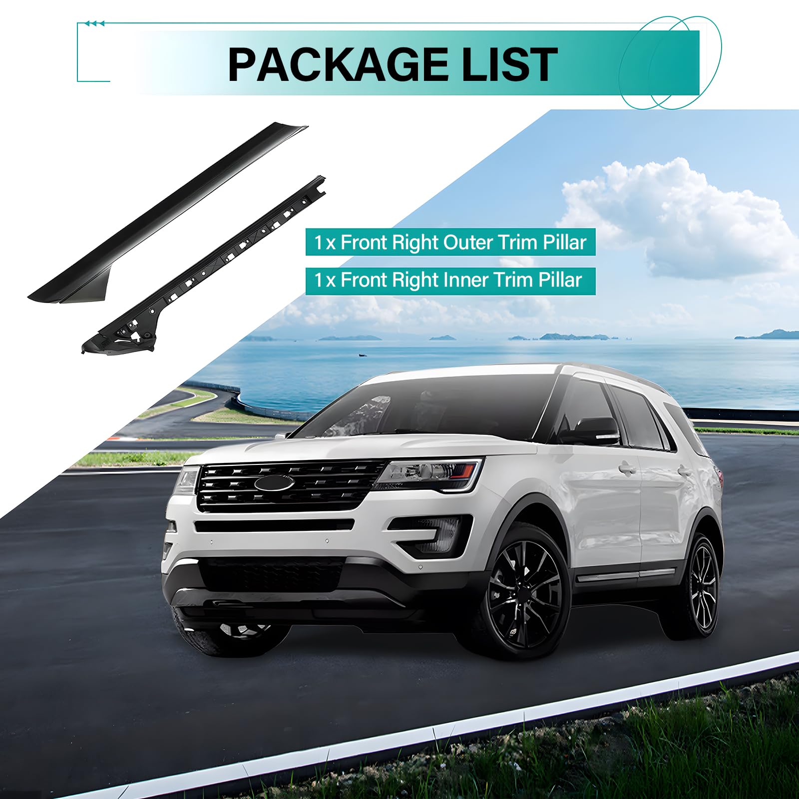 Windshield Pillar Molding Ford Explorer A-Pillar Windshield Trim ...