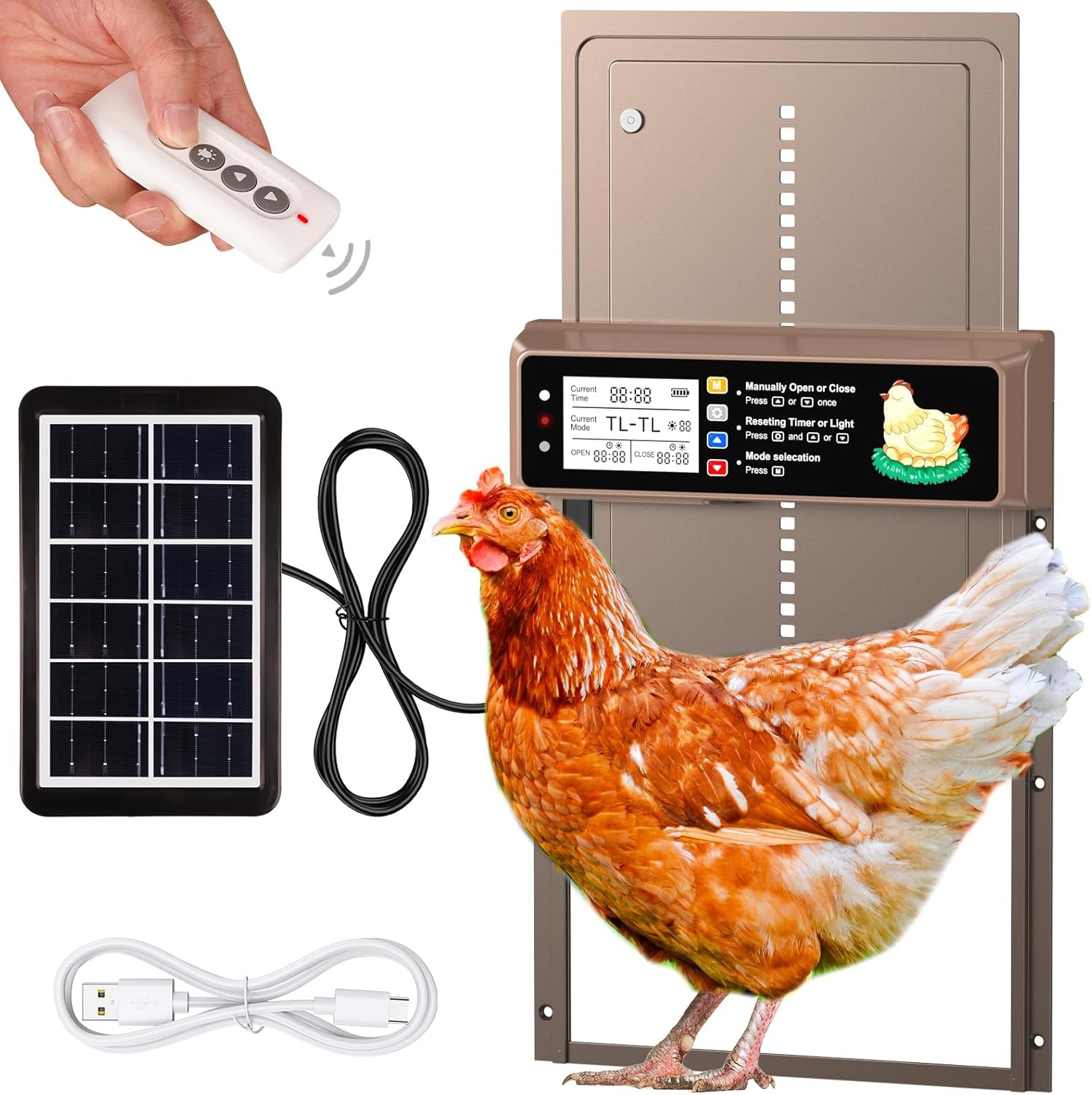 Automatic Chicken Coop Door Solar Powered, LCD Philippines | Ubuy