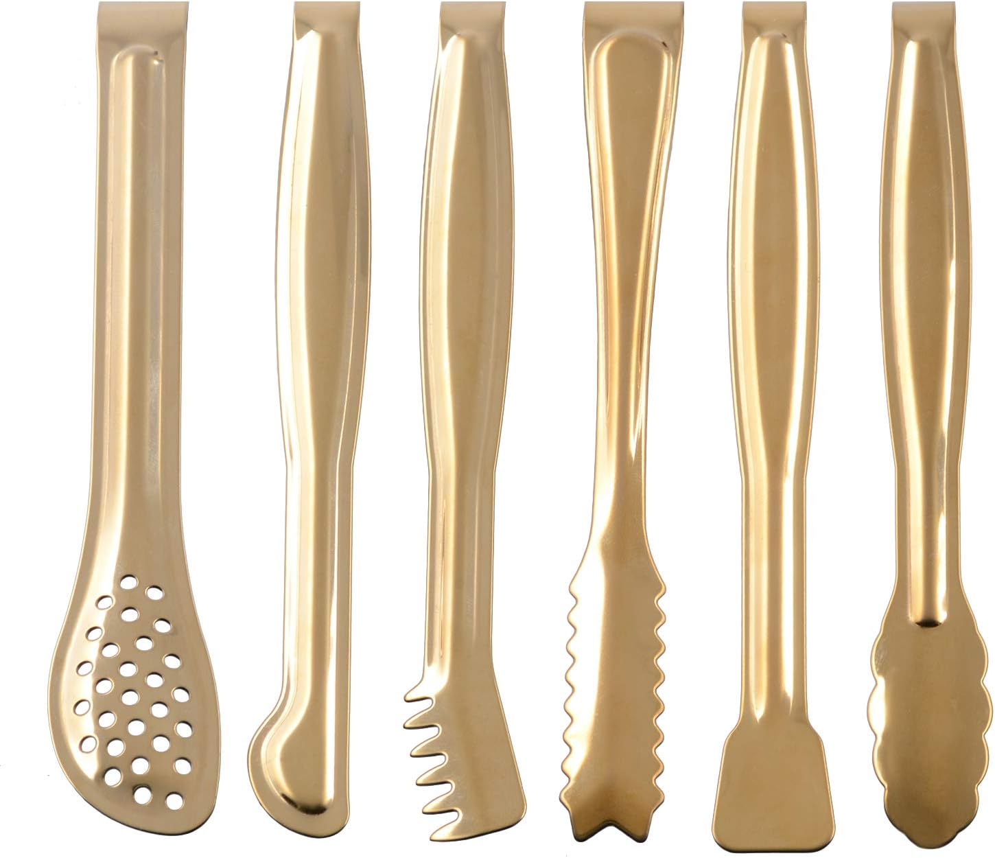 Amazon.com: HINMAY Gold Plated Mini Serving Tongs Set 6-Inch Appetizers ...