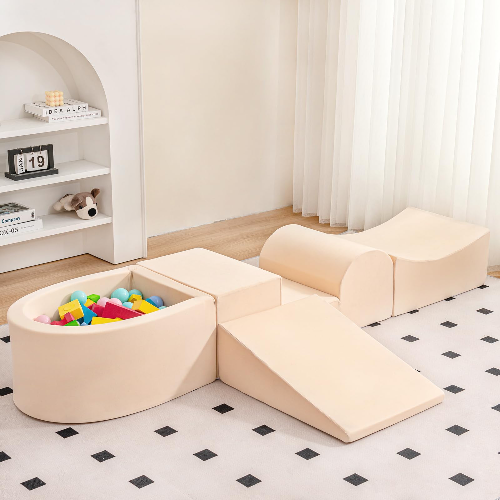 Amazon.com: Tiita Foam Climbing Blocks with Small Ball Pit Playground ...