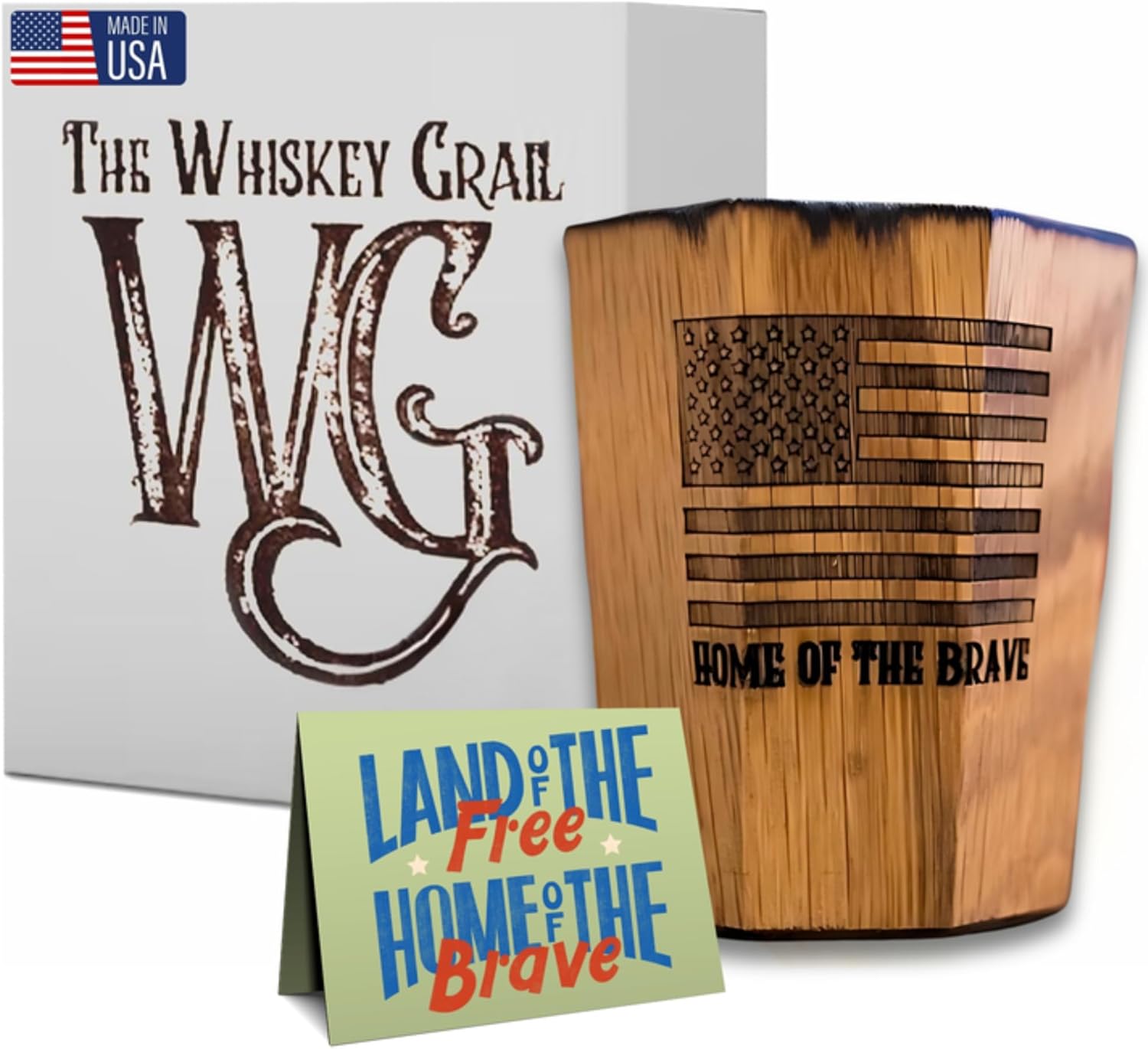 Amazon.com | Whiskey Grail - Home of the Brave - Artisan Wooden Whiskey ...