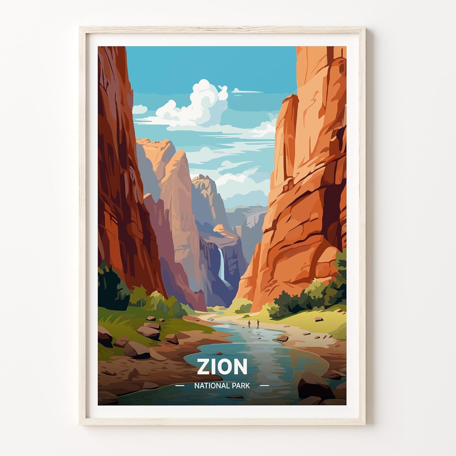 Amazon.com: Zion National Park Poster, Utah Travel Wall Art, Scenic ...