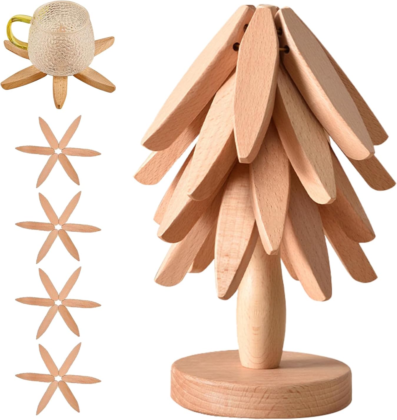 Amazon.com: HxQinbe Wooden Trivets for Hot Dishes, Wooden Tripod ...