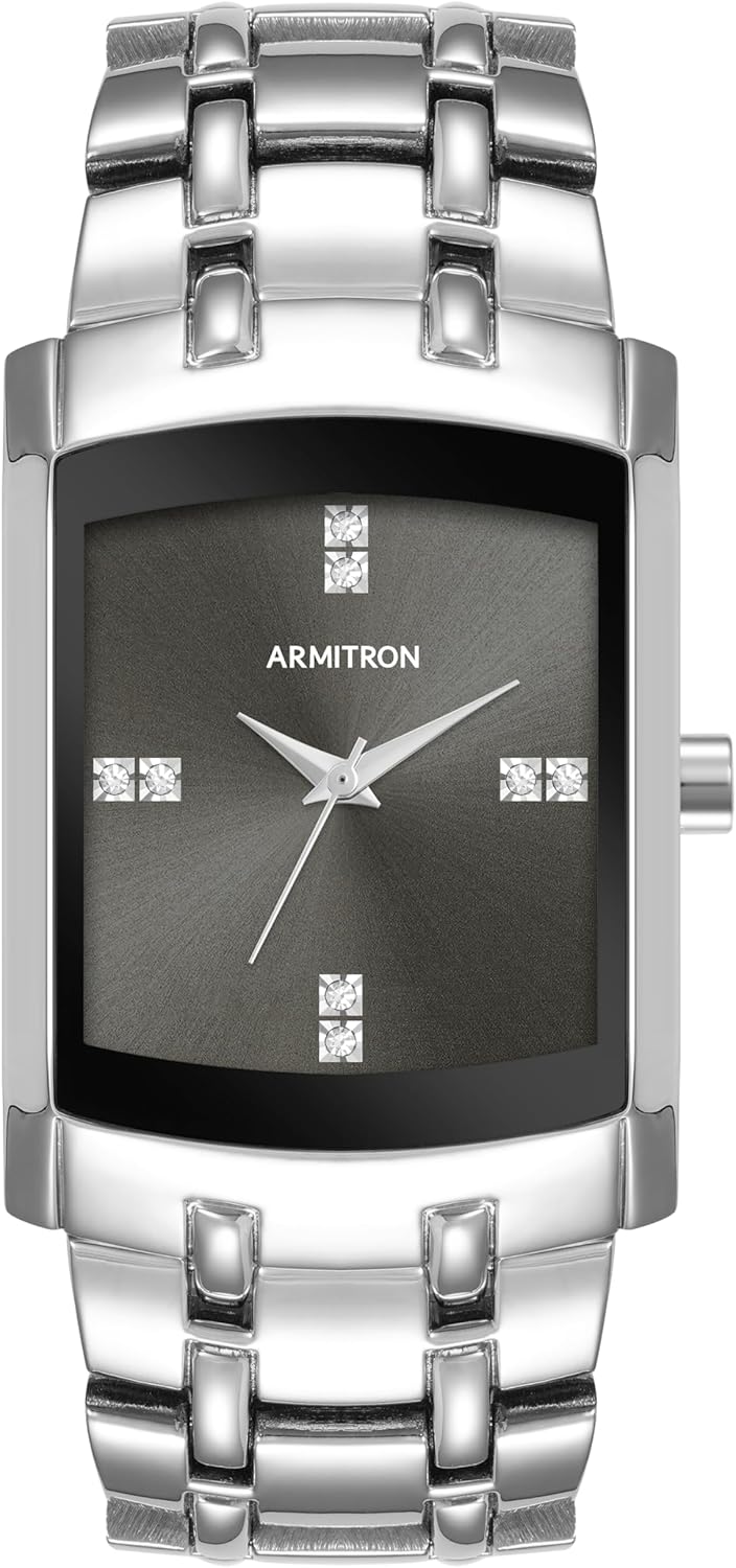Amazon.com: Armitron Men's Genuine Crystal Accented Bracelet Watch, 20/ ...