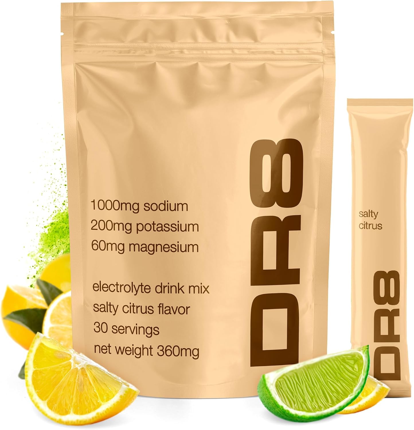 Amazon.com: DR8 Electrolyte Drink Powder - 30 Stick Pouch | 1000mg ...