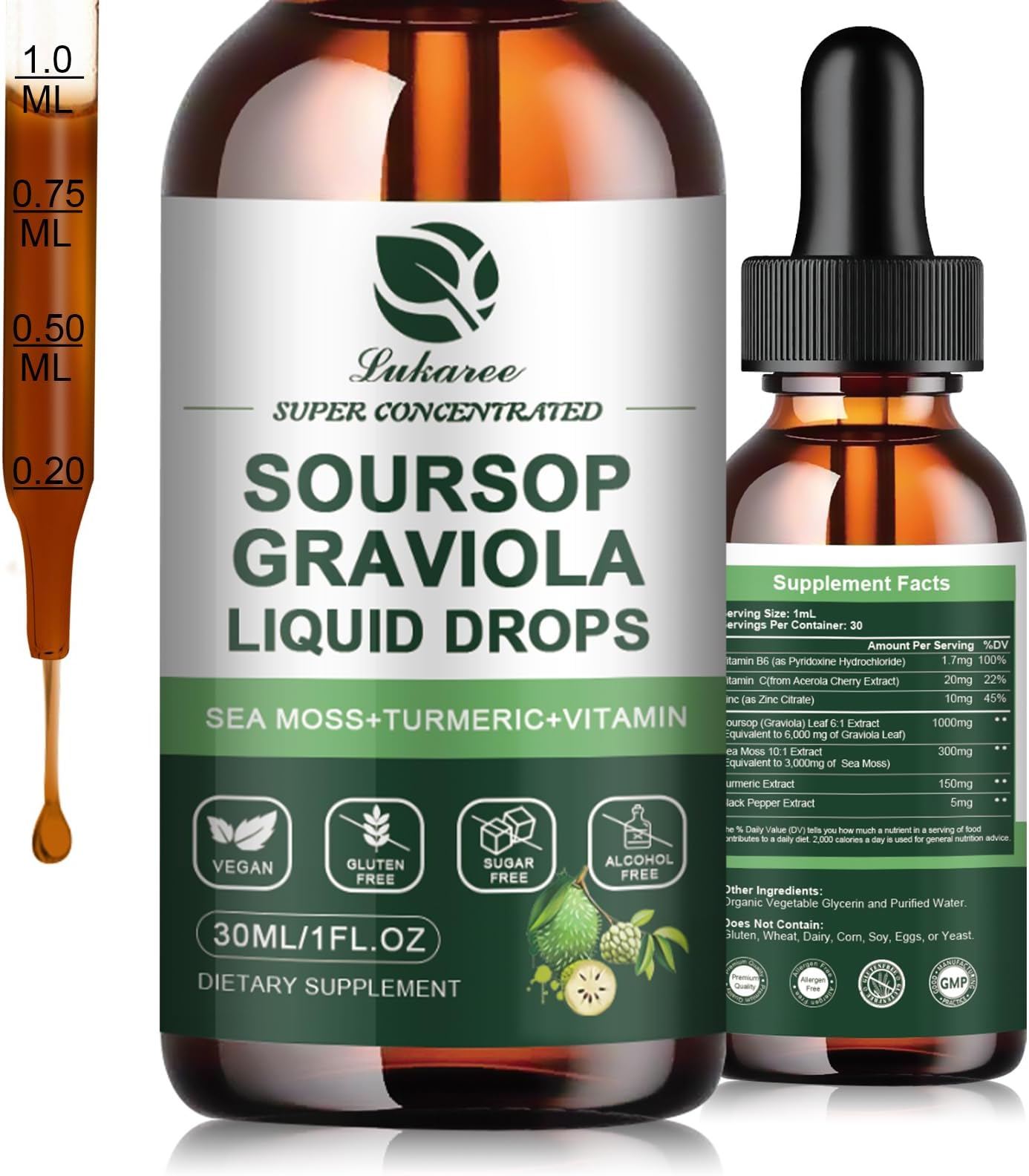 Amazon.com: Soursop Graviola Leaf Extract Liquid Drop Plus Pure ...