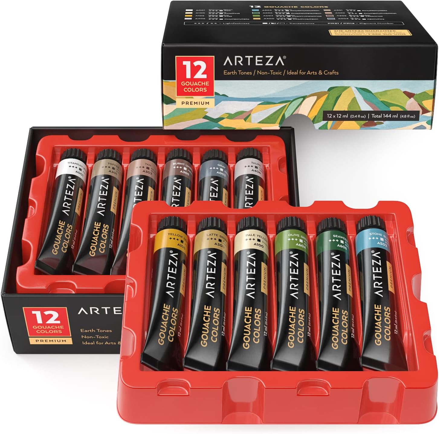 Amazon.com: 12 Shades of Grey Acrylic Paint Colors - Set of 12 Assorted ...