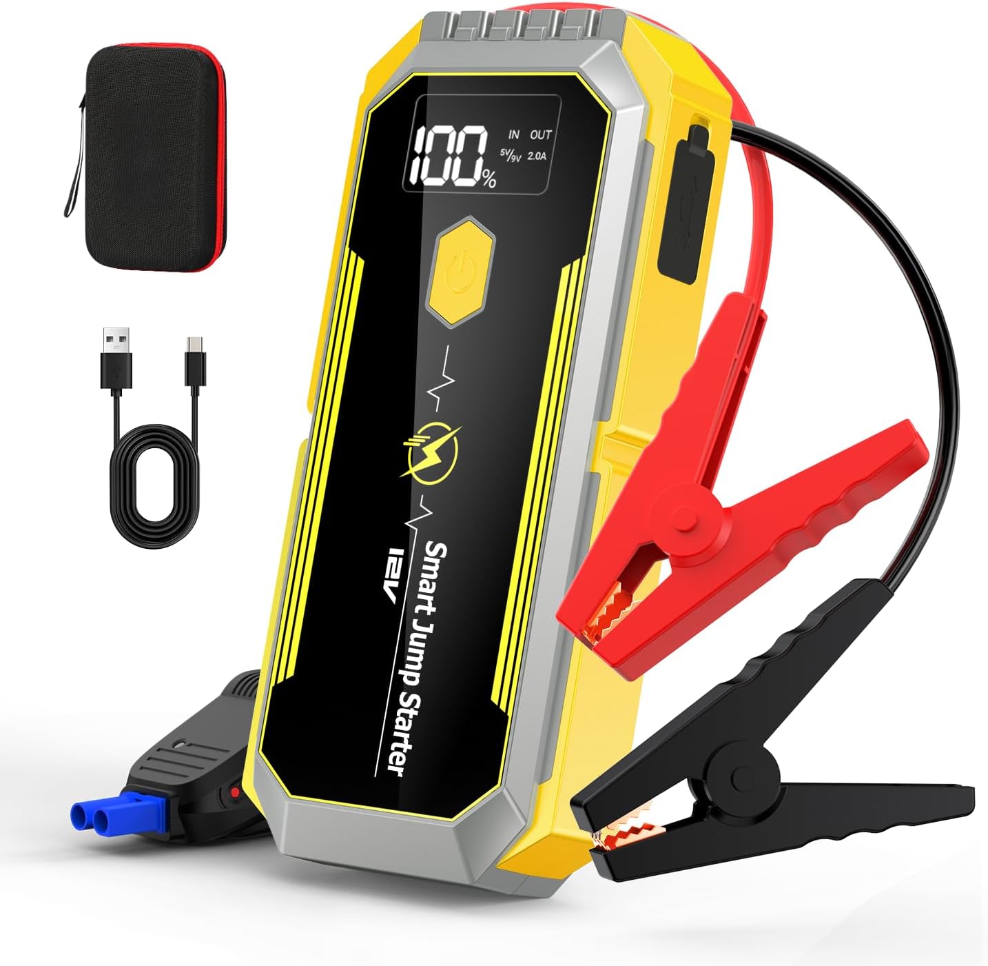Jump Starter Power Pack,3000A Car Battery Booster Jump Starter for 12V ...