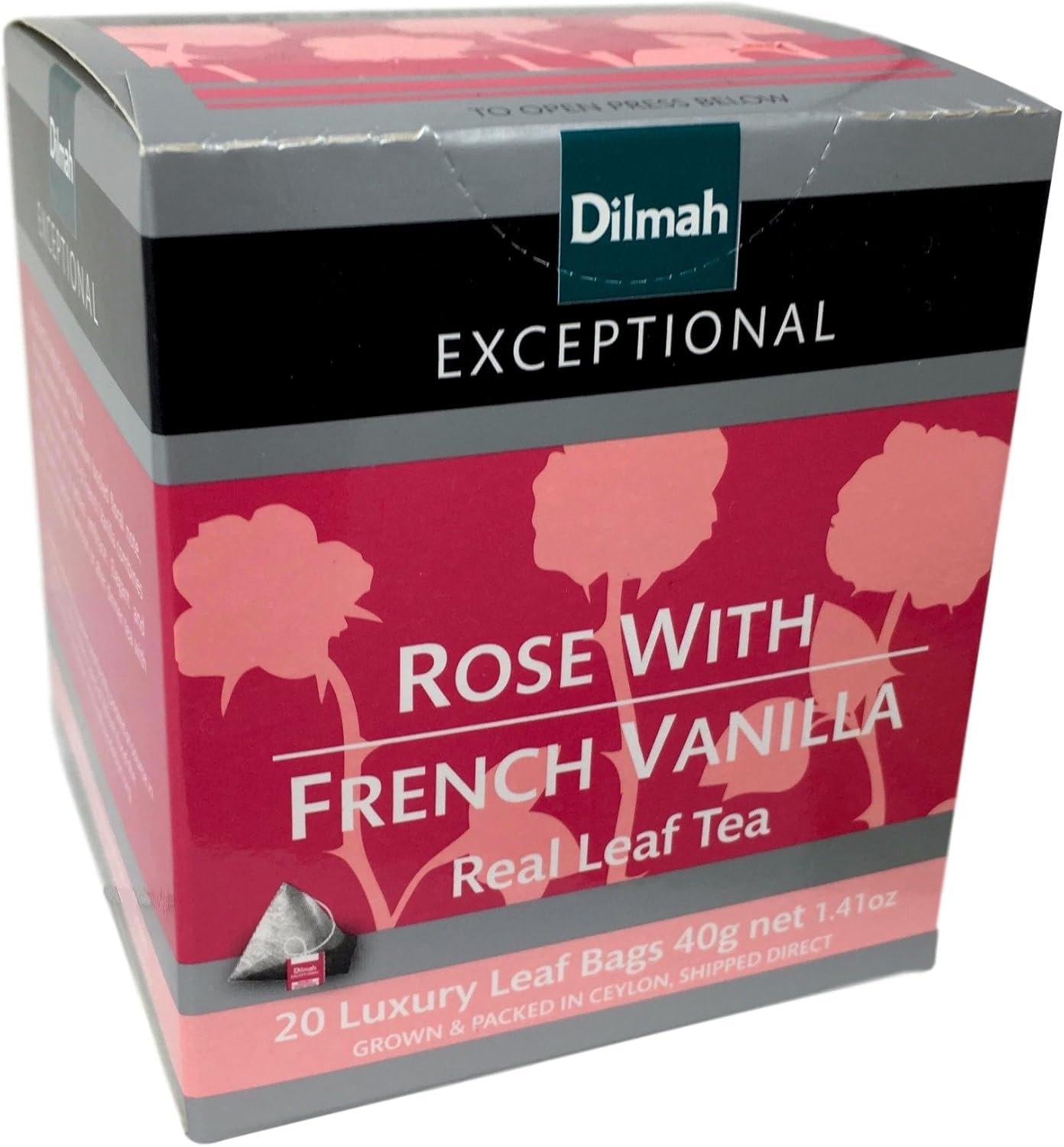 Dilmah Exceptional Rose with French Vanilla, 40 g, Rose & Vanilla ...