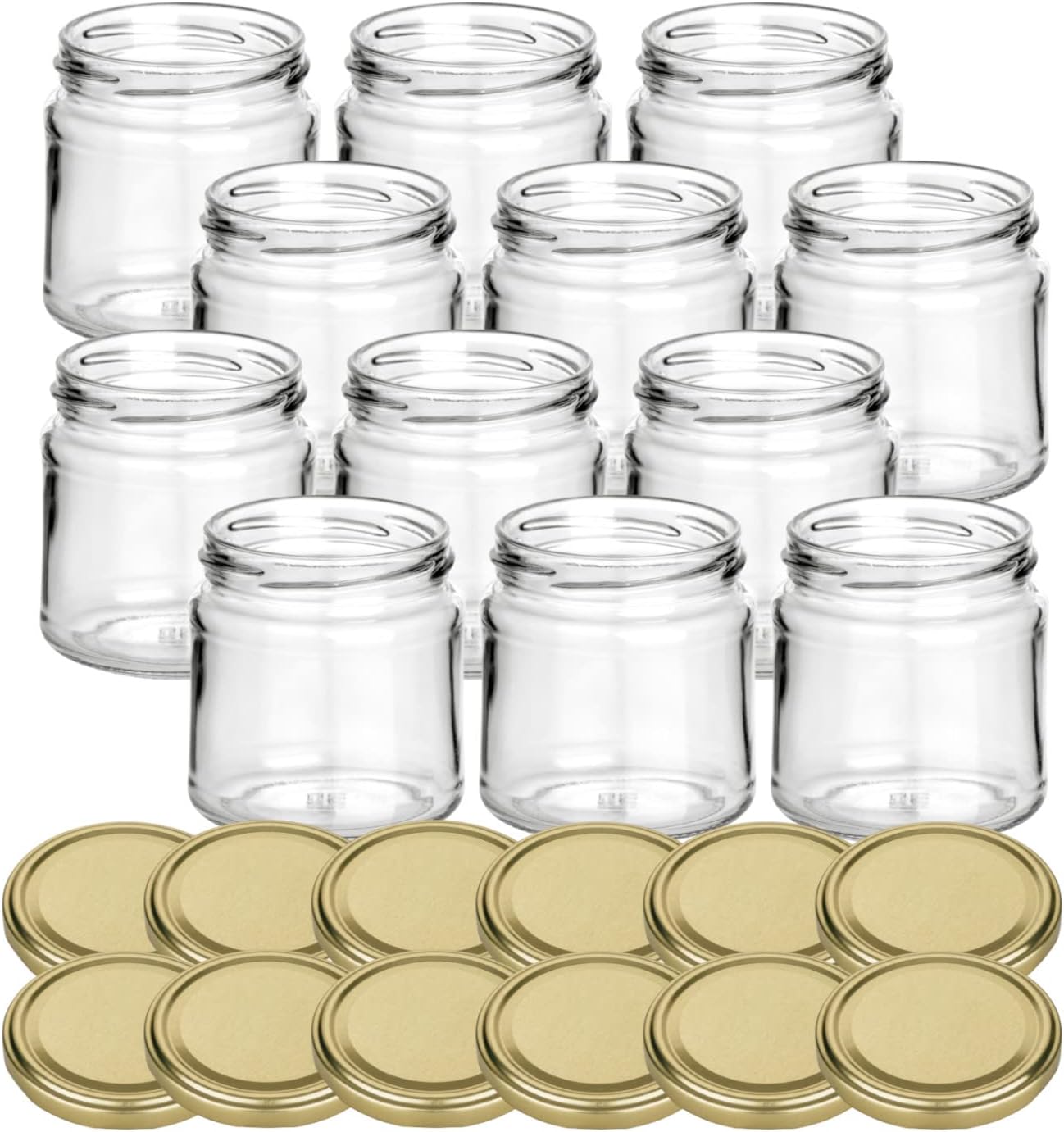 gouveo 12er Set Marmeladengläser 250g Honig mit Schraubdeckel ...
