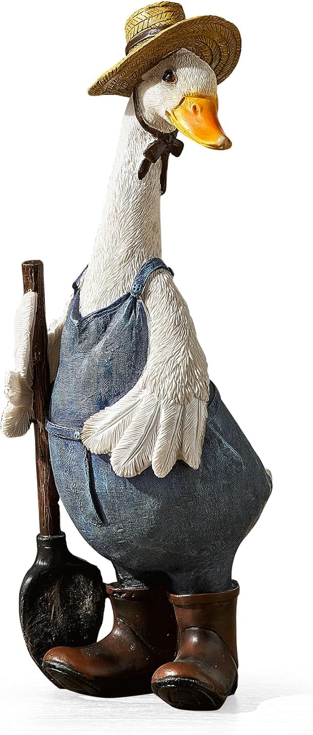 Amazon.com: Daddy Duck Statue with Shovel for Indoor Outdoor ...