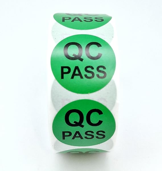 MajorCrafts 500 Labels per roll 2.5cm 1" QC Quality Control Round ...