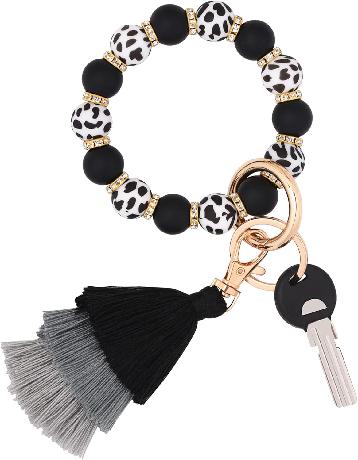 Donouzair Cute Keychain Wristlet,Silicone Beaded Key Ring Bracelet ...