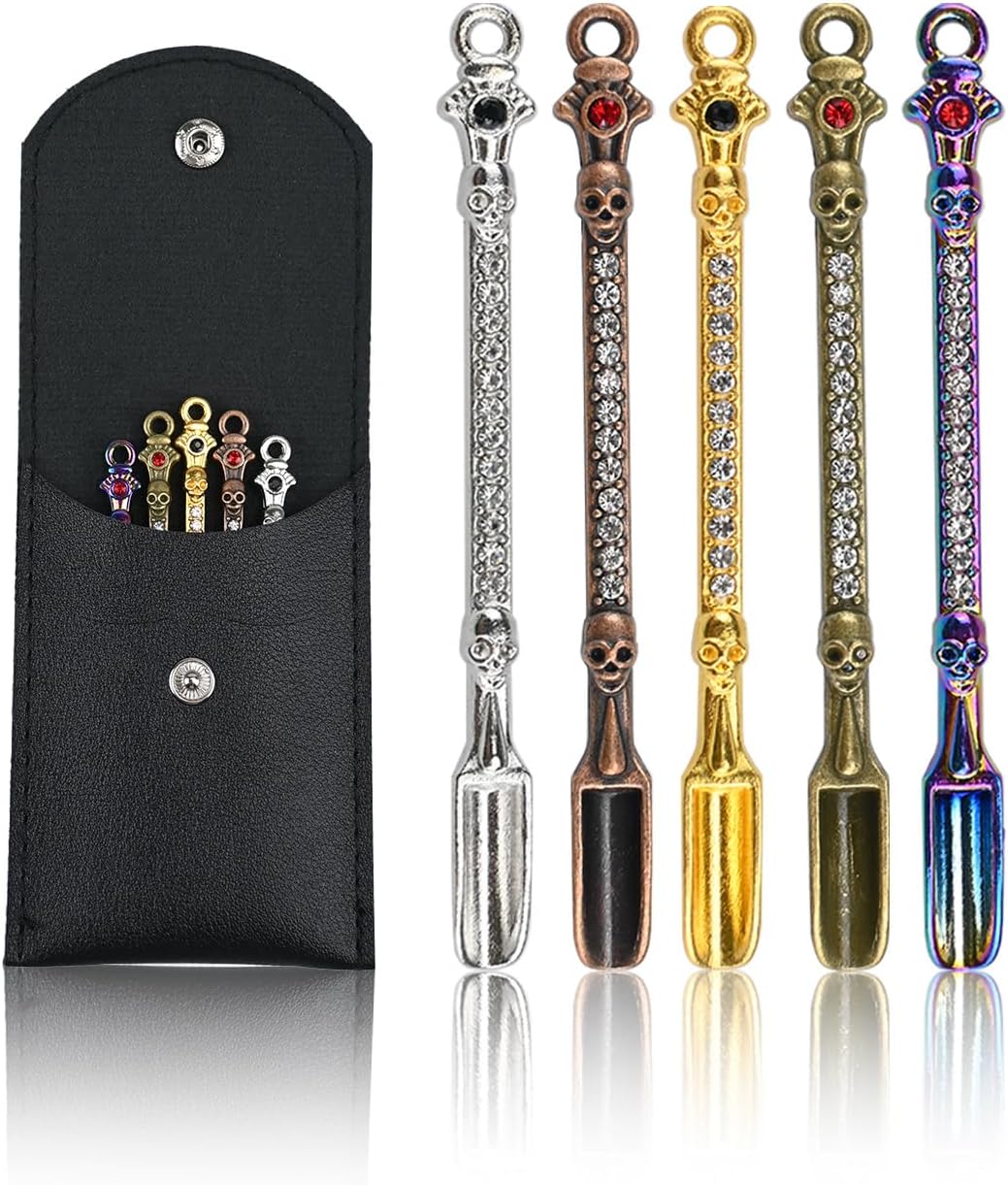 Amazon.com: Mini Shovel Spoons Set, 5pc Metal Small Spoons with PU ...