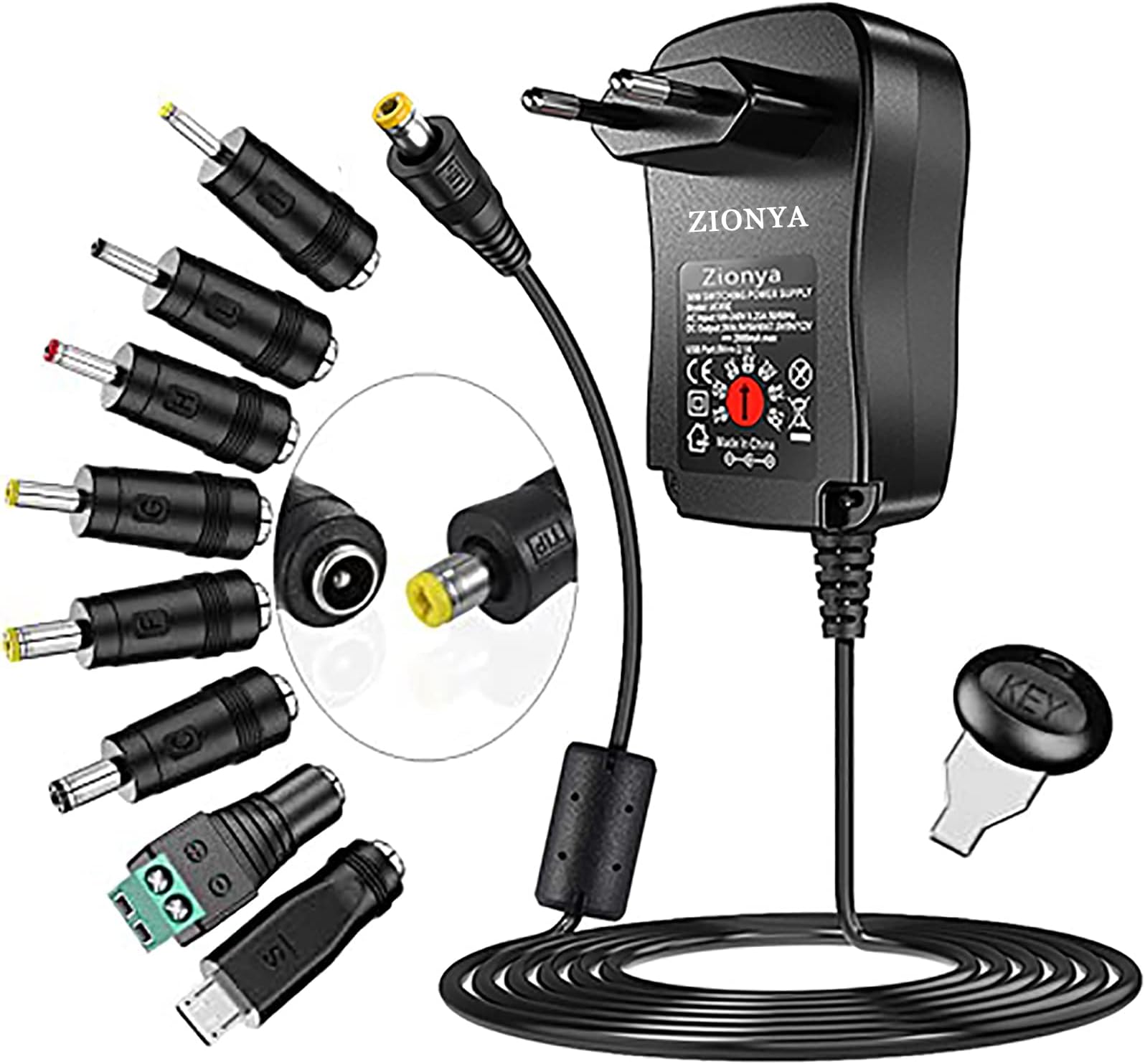 30W Adaptateur Secteur Universel, AC vers DC 3V 4,5V 5V 6V 7,5V 9V 12V ...