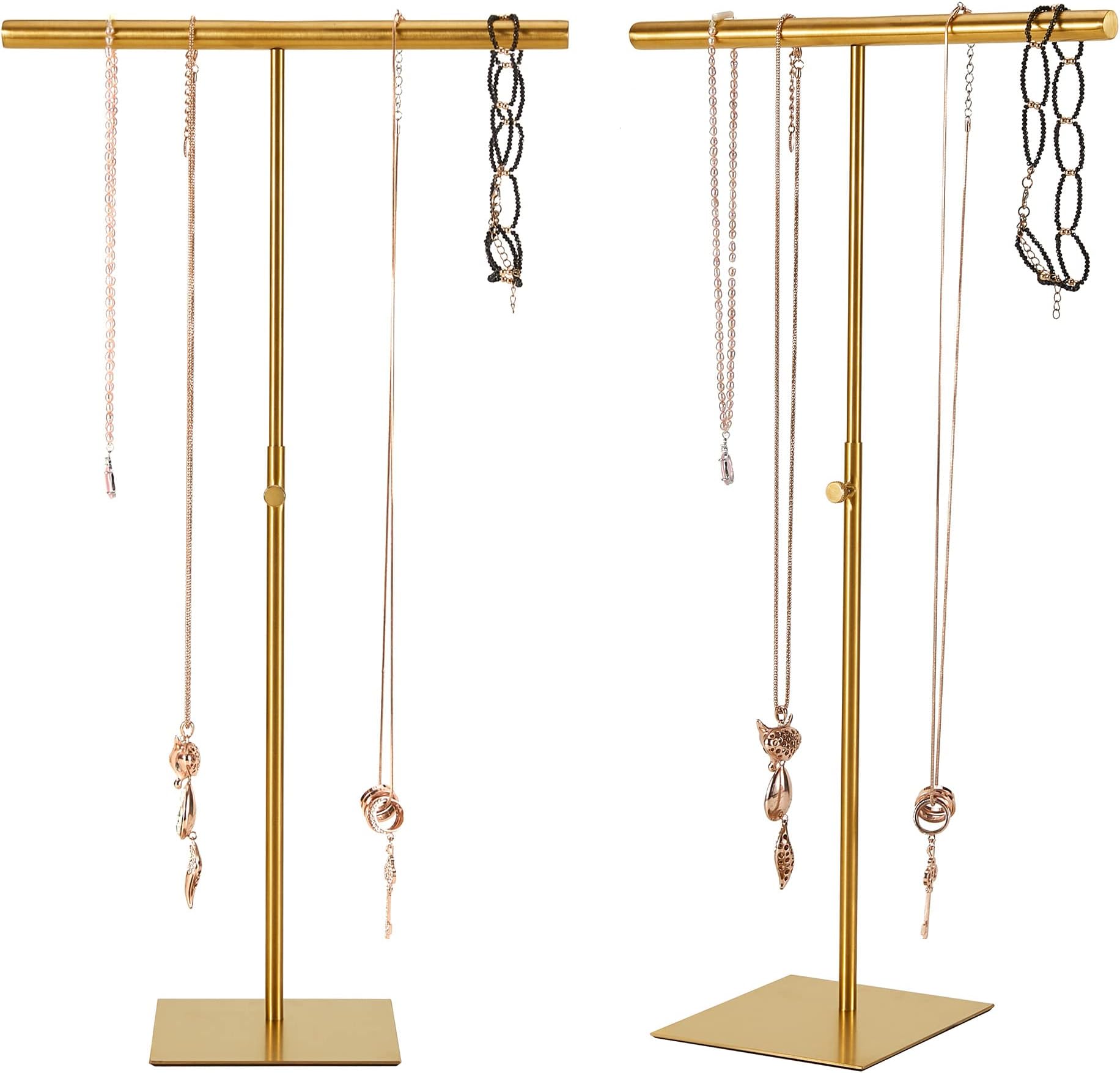 Amazon.com: Necklace Holder Jewelry Stand Display T-Bar Plated Metal ...