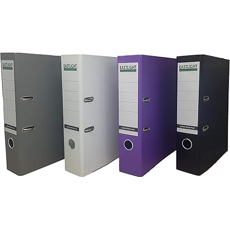 Eastlight Lever Arch Files A4, 75mm Metal Edge & Finger Pull Ring ...