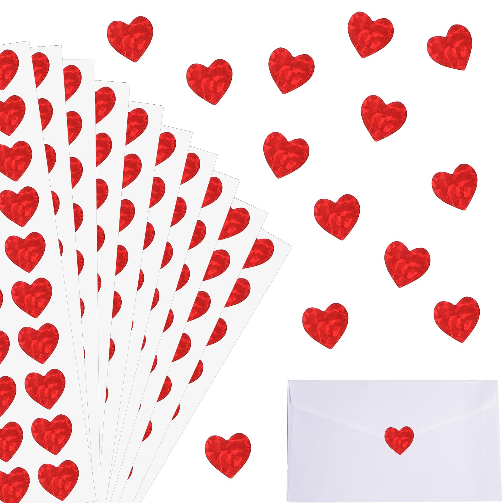 Aozuo Pack Of 1200 Stickers Heart Stickers Wedding Guest Book ...
