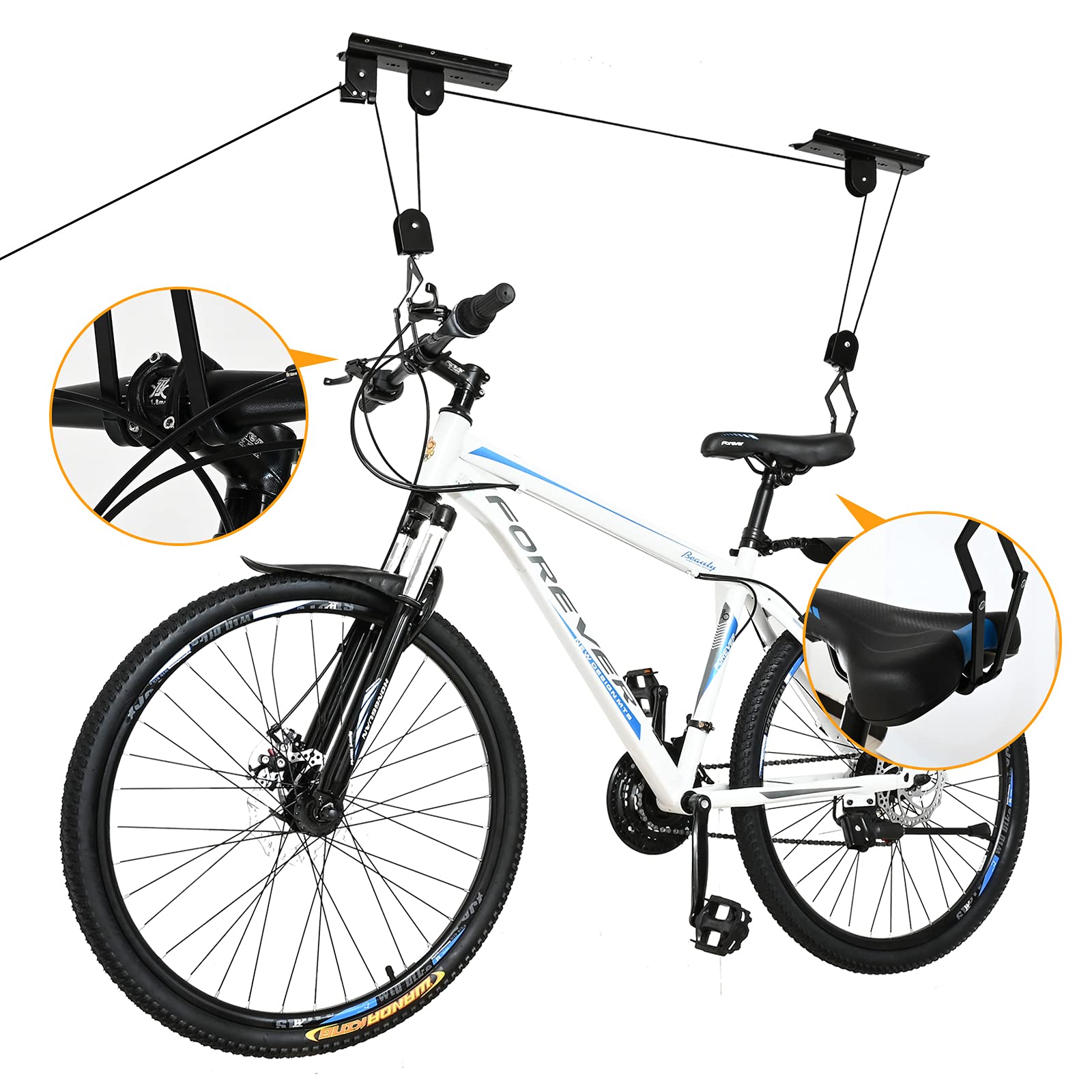 Snapklik.com : 2PACK Bike Hoist Garage Bike Lift Bicycle Hoist Bike ...