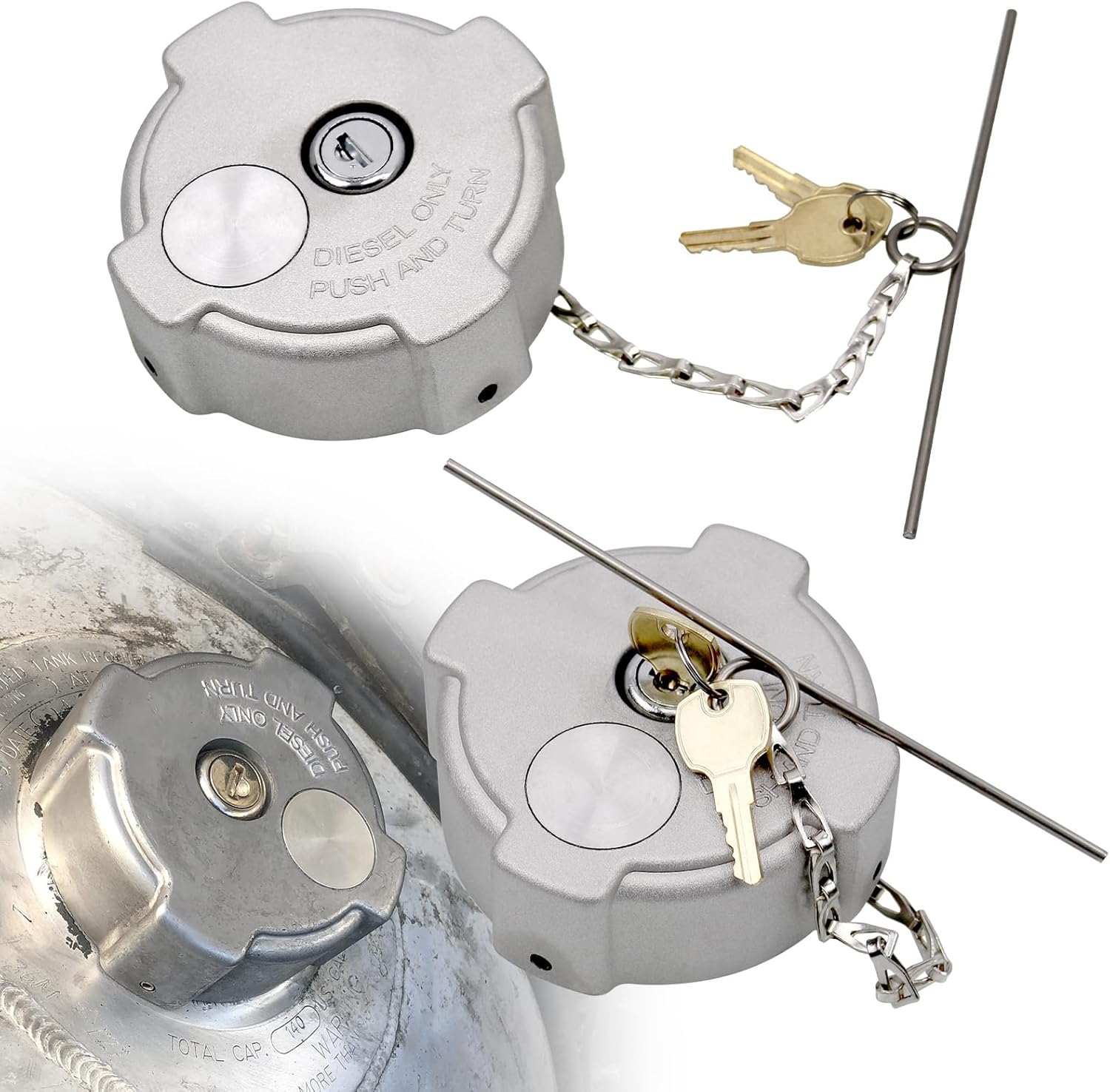 Amazon.com: RULLINE 2Pack Locking Diesel Fuel Caps Compatible with ...