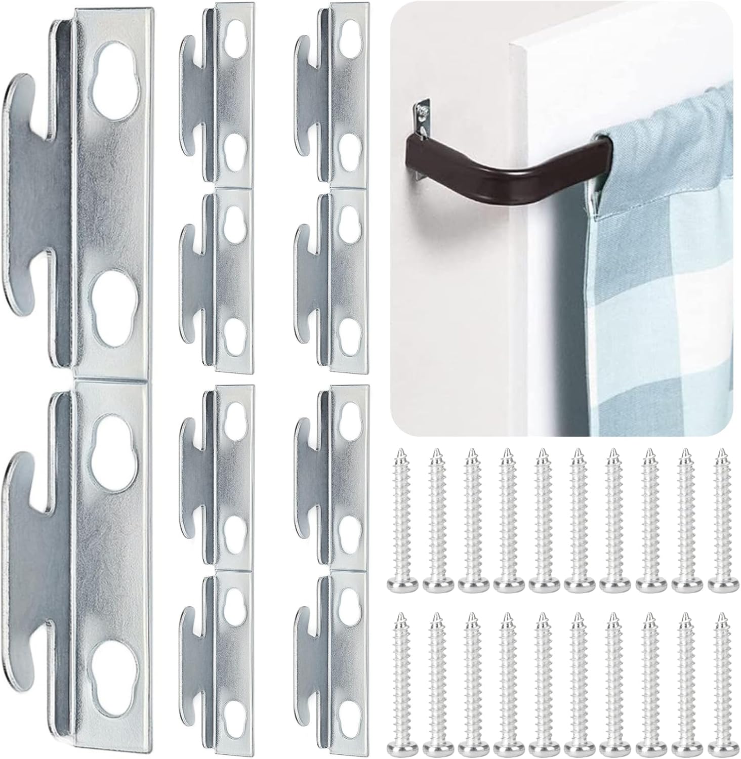 Amazon.com: AccEncyc Curtain Rod Bracket Curtain Rod Hardware Brackets ...