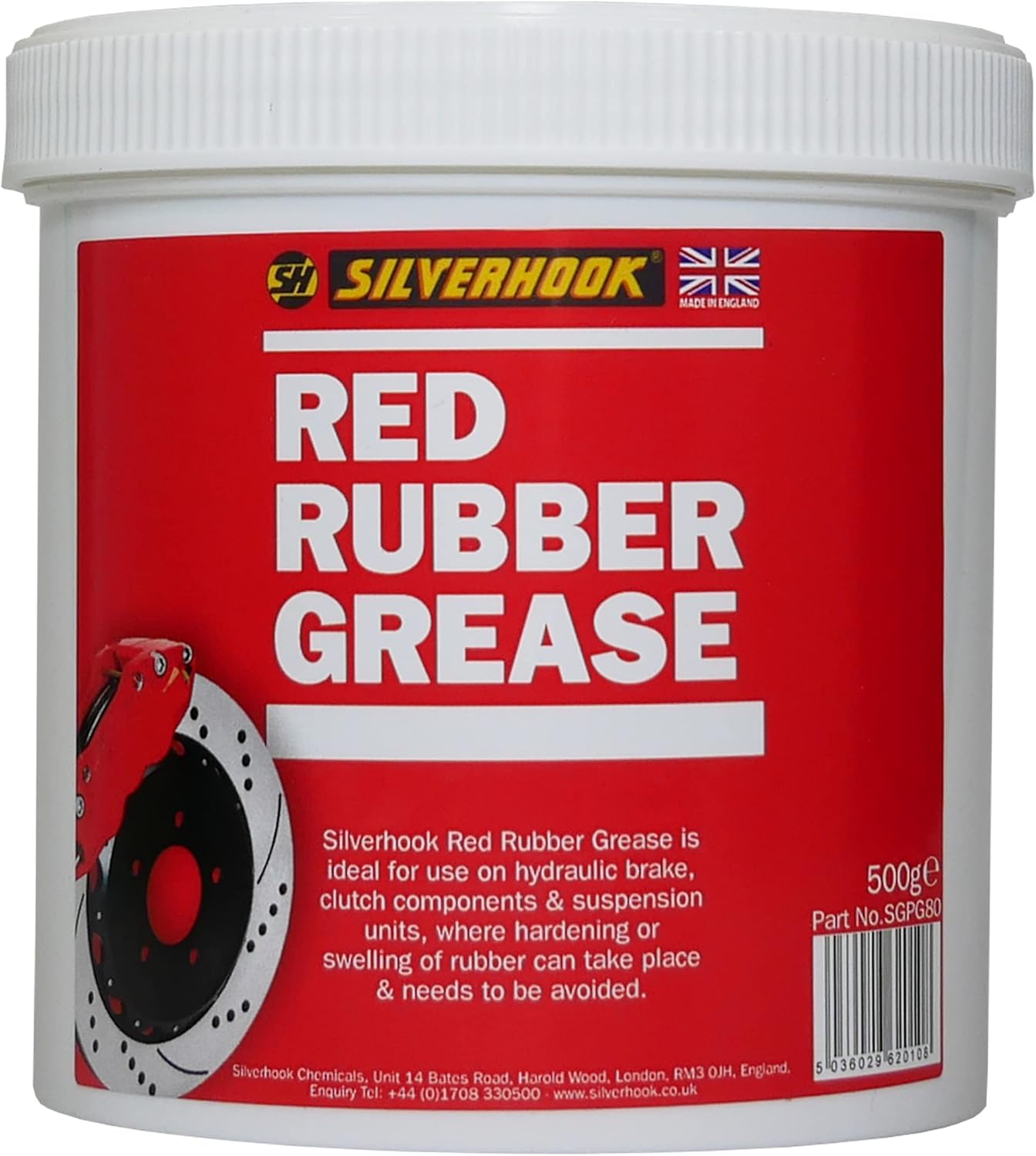 Silverhook Red Rubber Grease Tub 500g : Amazon.co.uk: Automotive