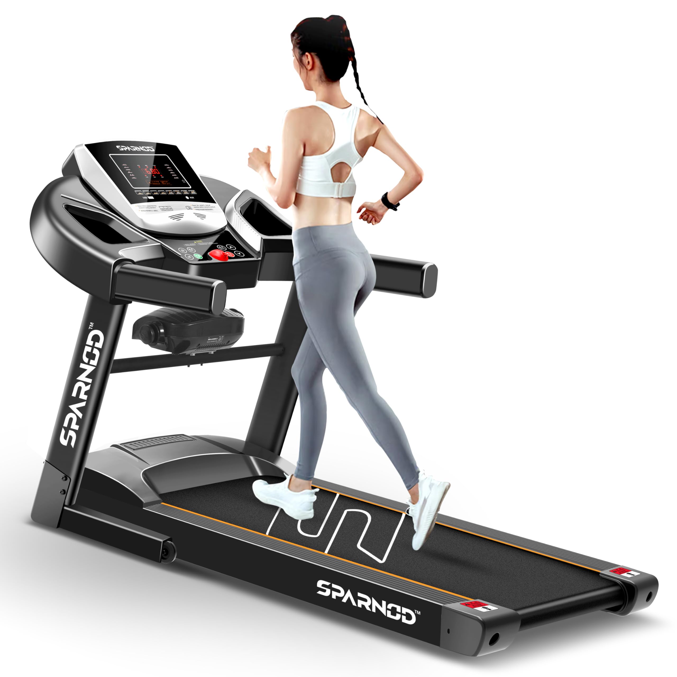 Buy Sparnod Fitness STH-1200MF Foldable Motorized Treadmill with ...
