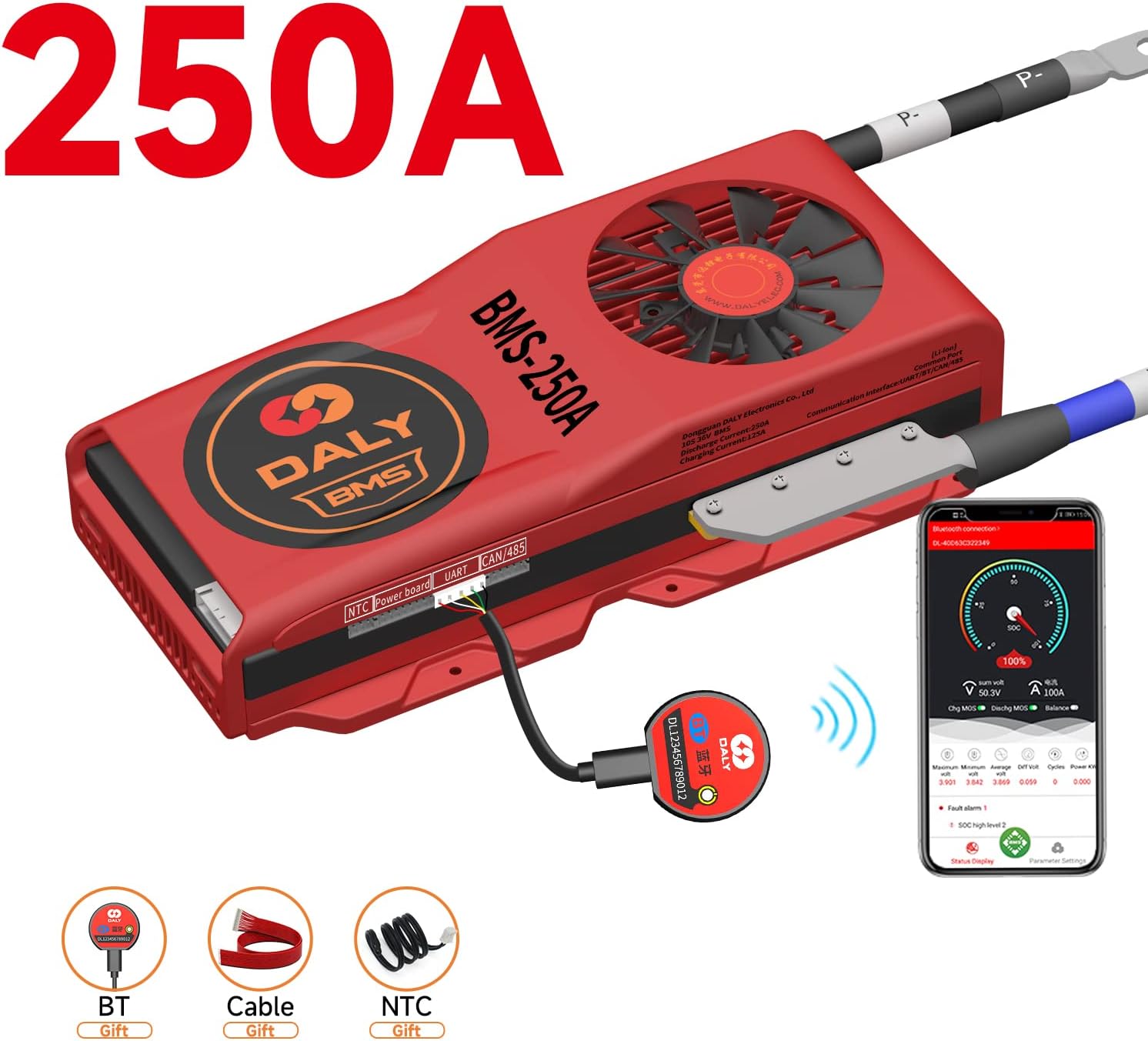 Buy DALY Smart BMS Li-ion 10S 36V 250A PCB Battery Management System ...